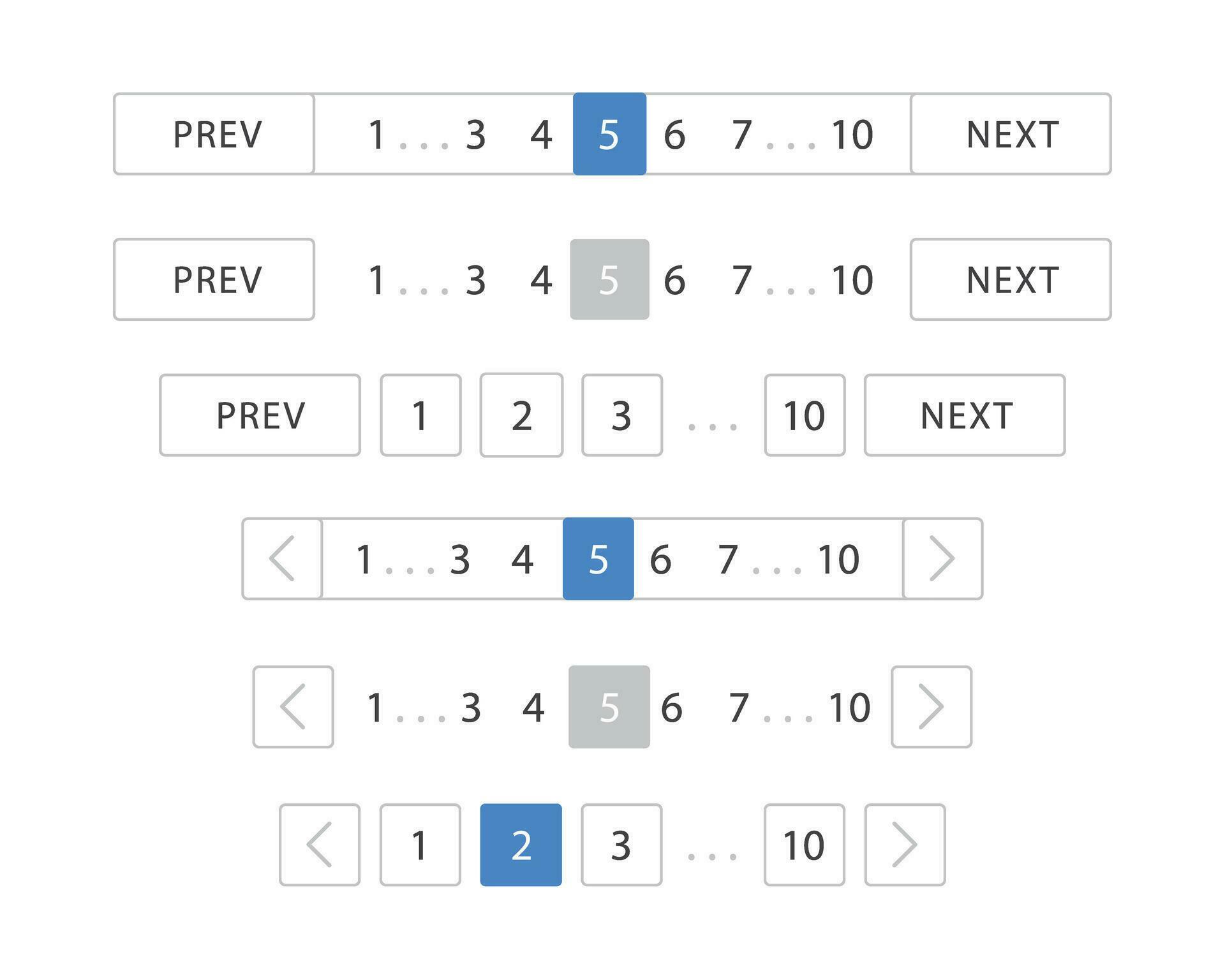 Pagination bar vector page navigation web buttons 24760510 Vector Art at Vecteezy