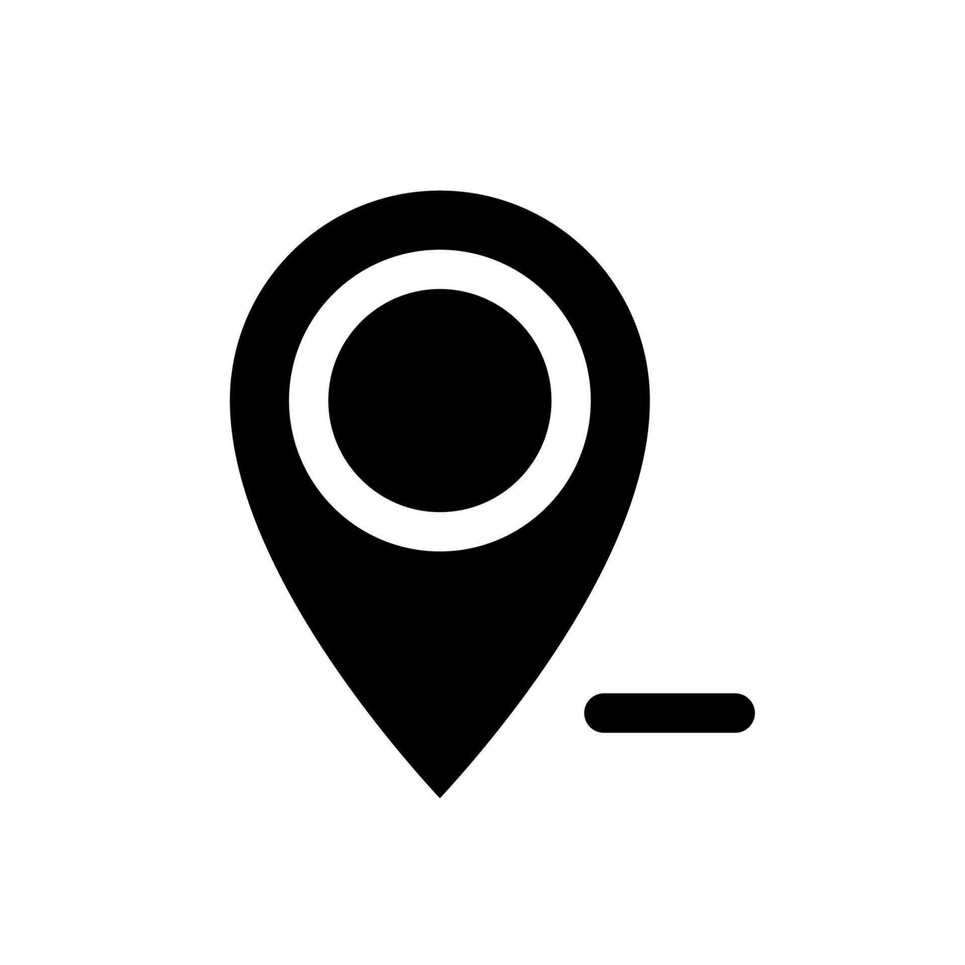 Remove Pin From Map Black Glyph Ui Icon Unpin Location Delete Gps Destination User Interface