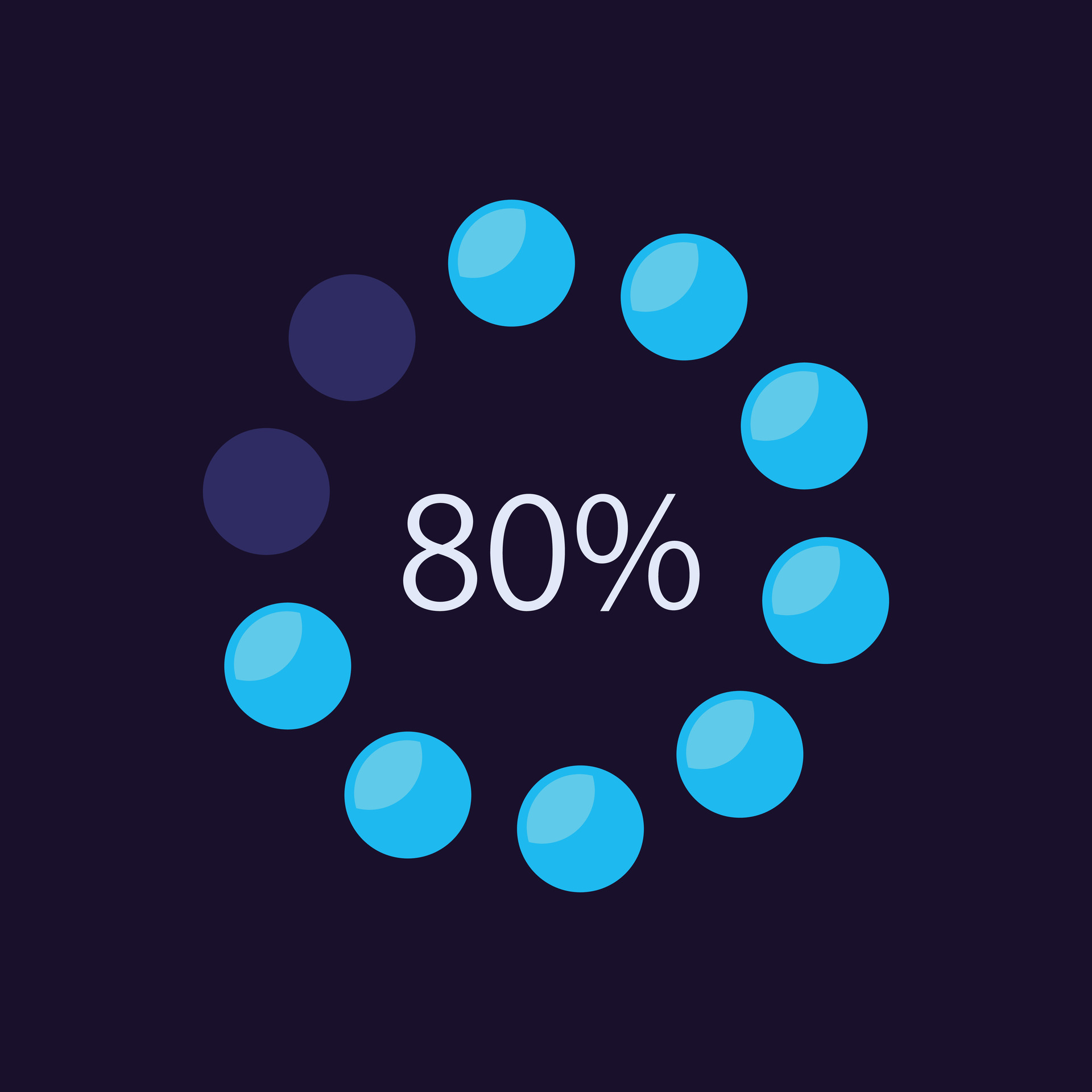 Progress circular dot infographic chart design template for dark theme ...