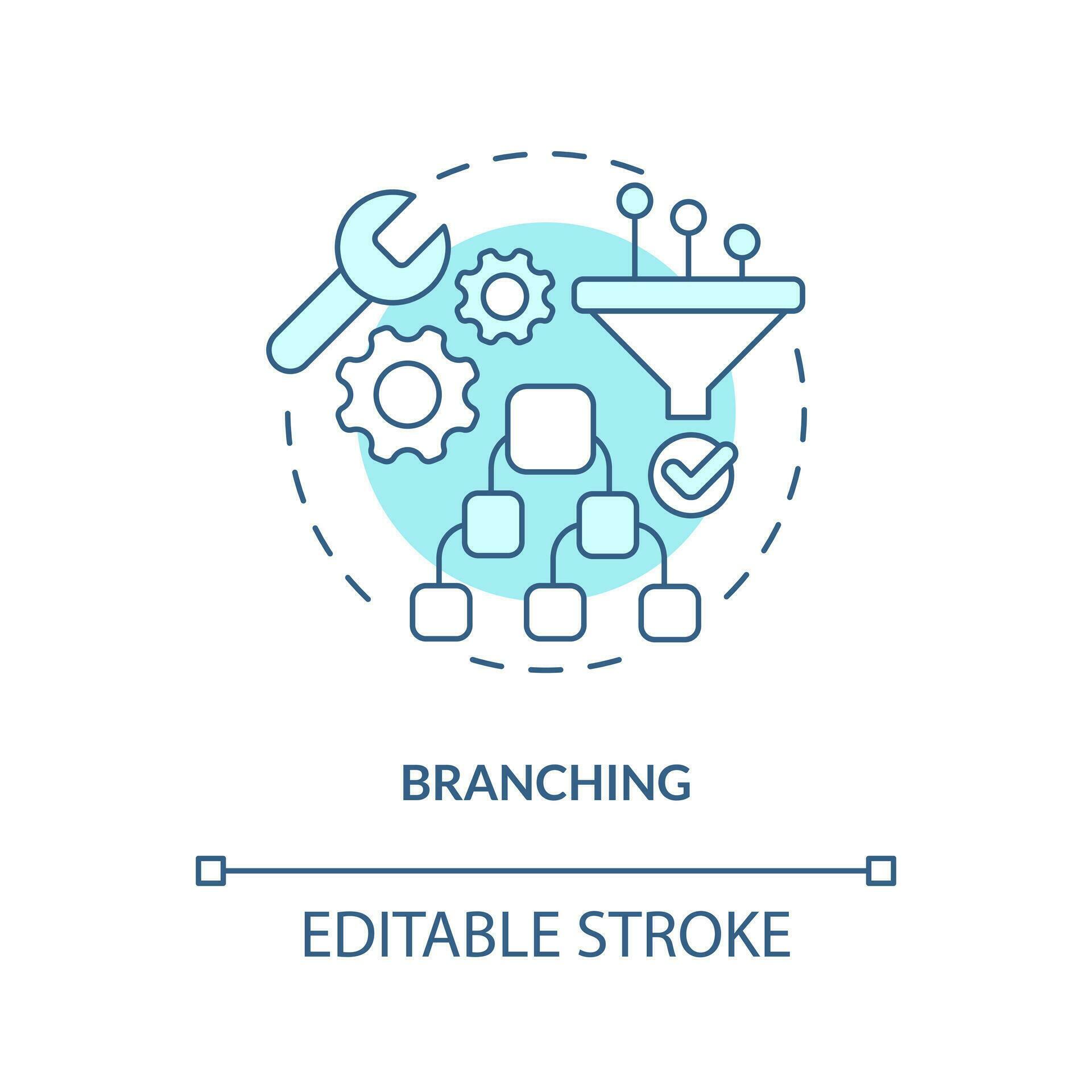 Branching Turquoise Concept Icon Software Configuration Source Control Strategy Abstract Idea