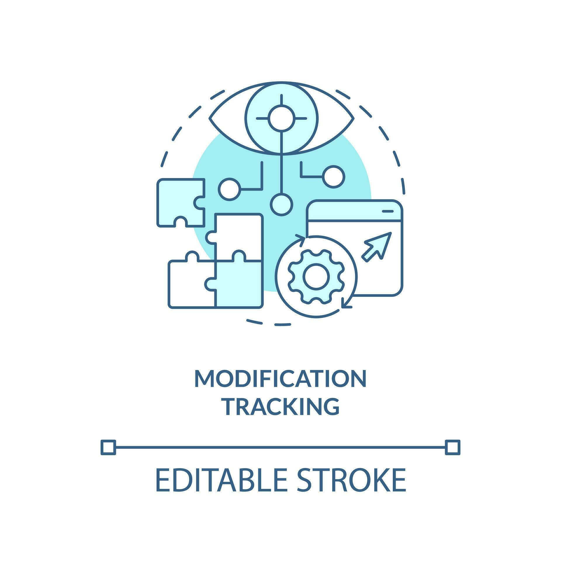 Modification tracking turquoise concept icon. Code changing. Version control benefit abstract ...