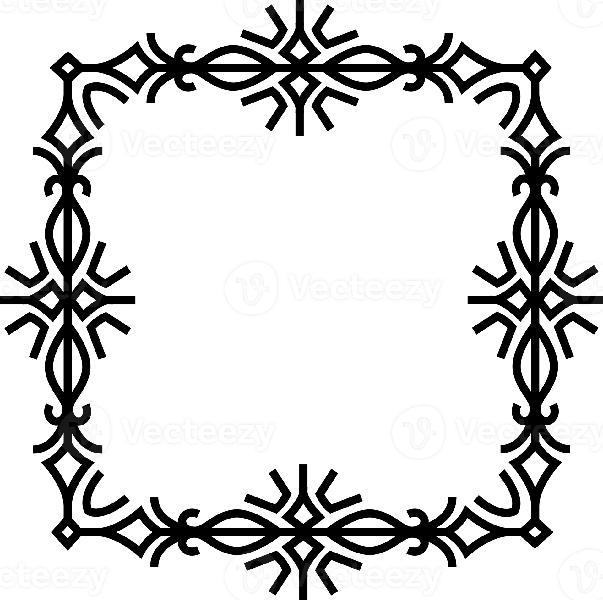 Square vintage ornate decorative frame, abstract border, decorative ...