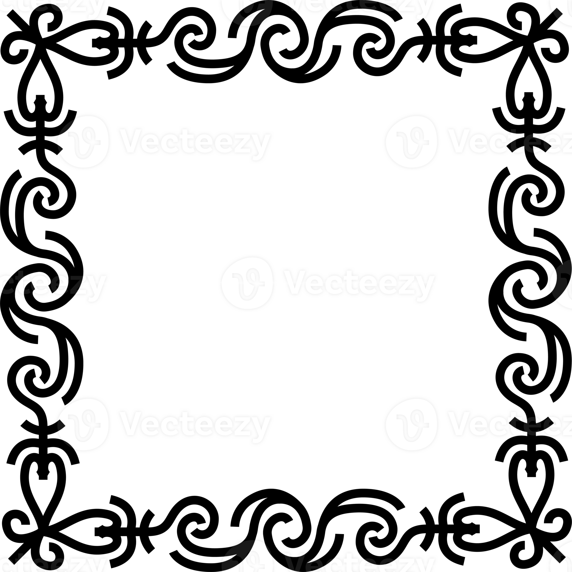 Square vintage ornate decorative frame, abstract border, decorative ...