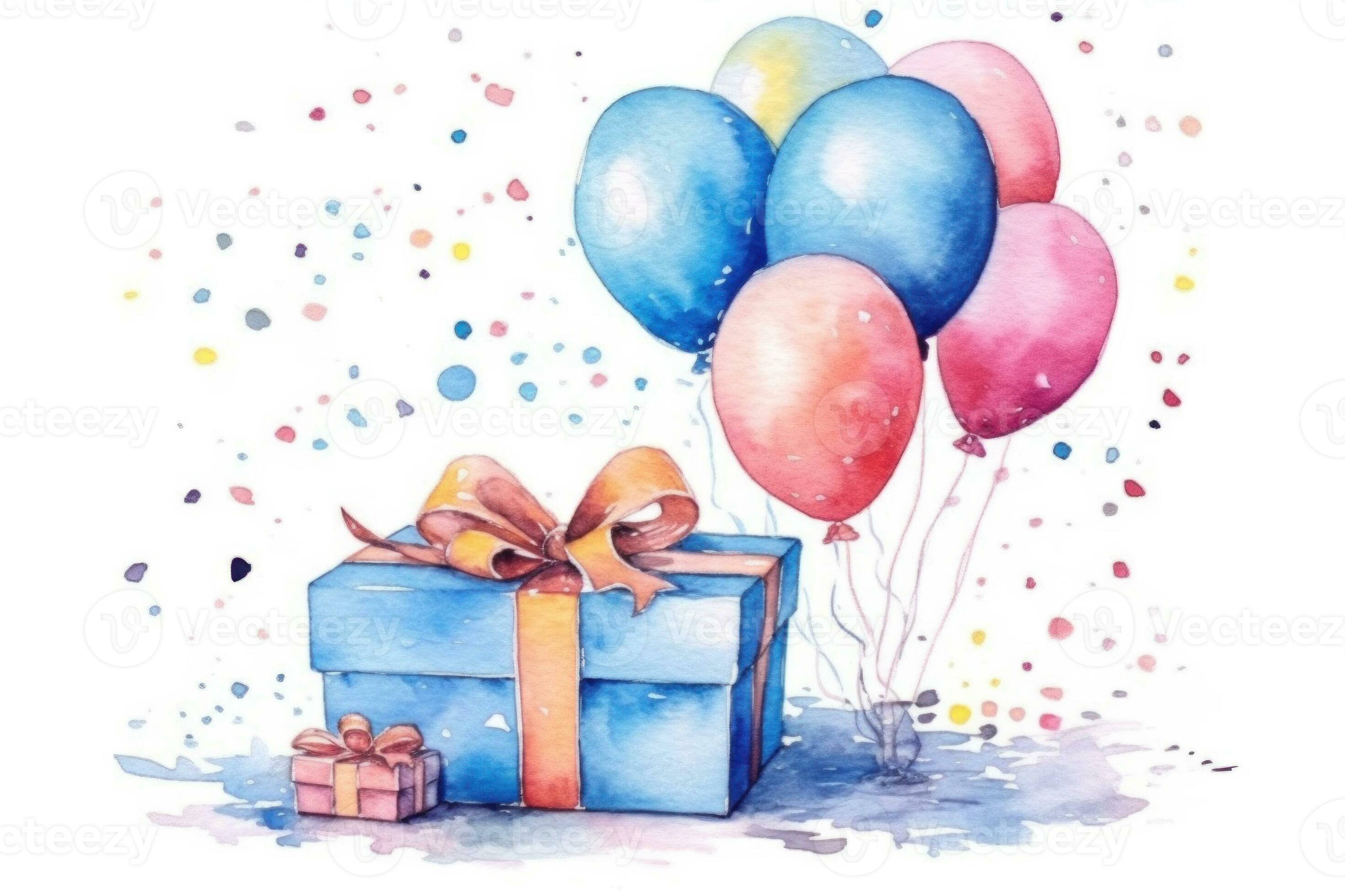 Birthday Watercolor Background. Illustration AI Generative 24764291 Stock Photo at Vecteezy
