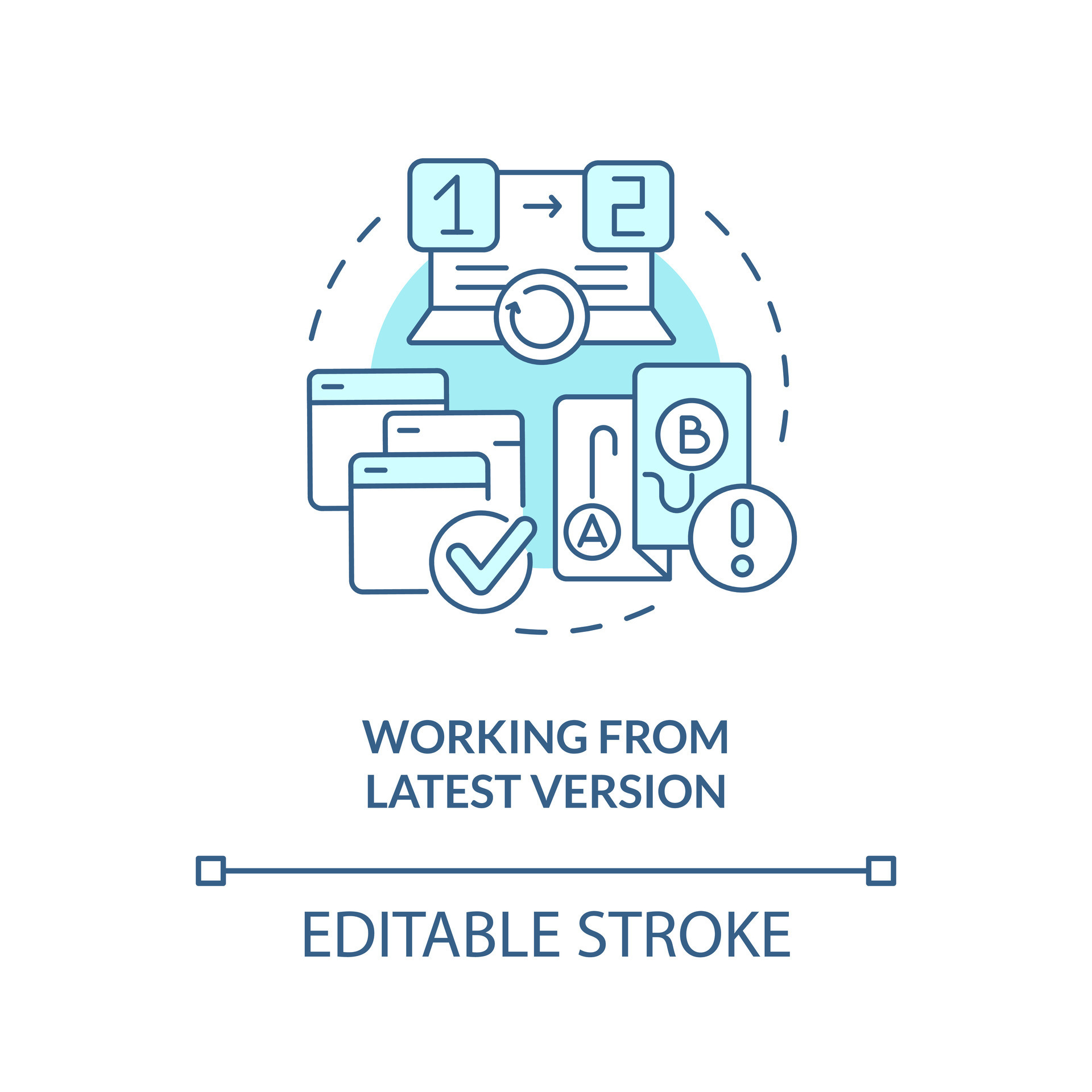 Working From Latest Version Turquoise Concept Icon Source Code