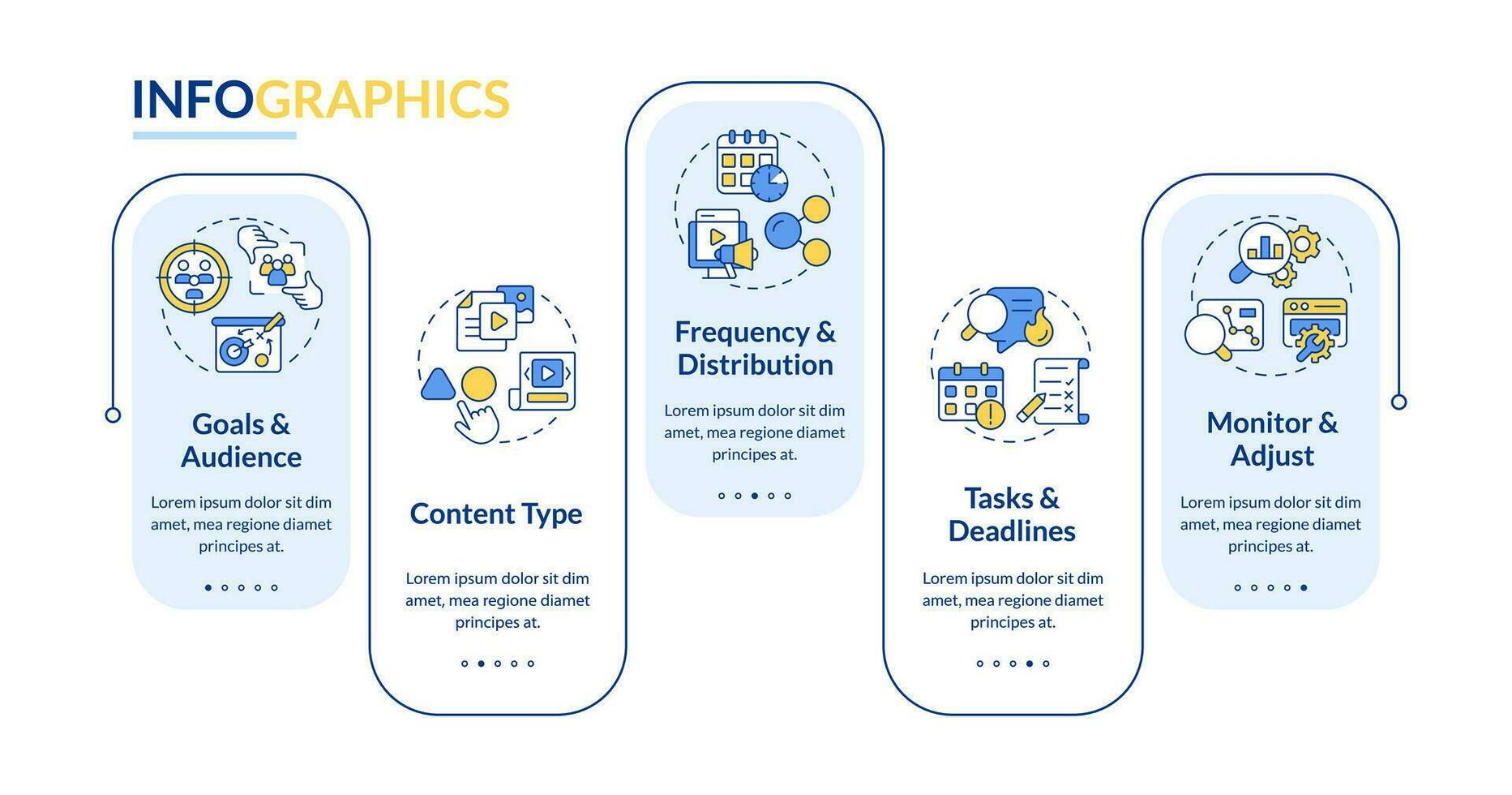 Create editorial calendar rectangle infographic template. Social media. Data visualization with ...
