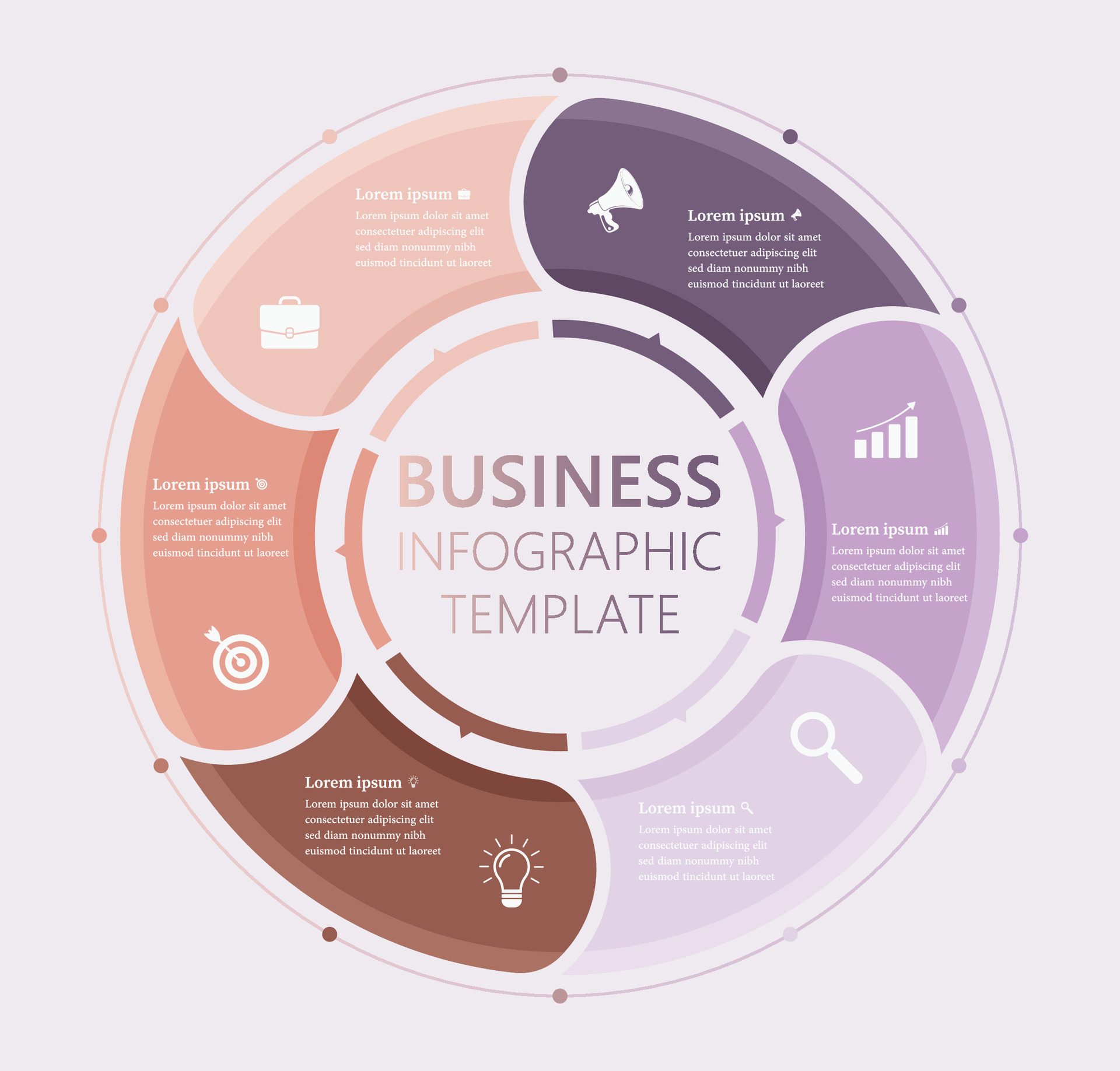Business Infographic Template, Advertising Pie Chart Presentation, Six ... Business Infographic Template, Advertising Pie Chart Presentation, Six ...