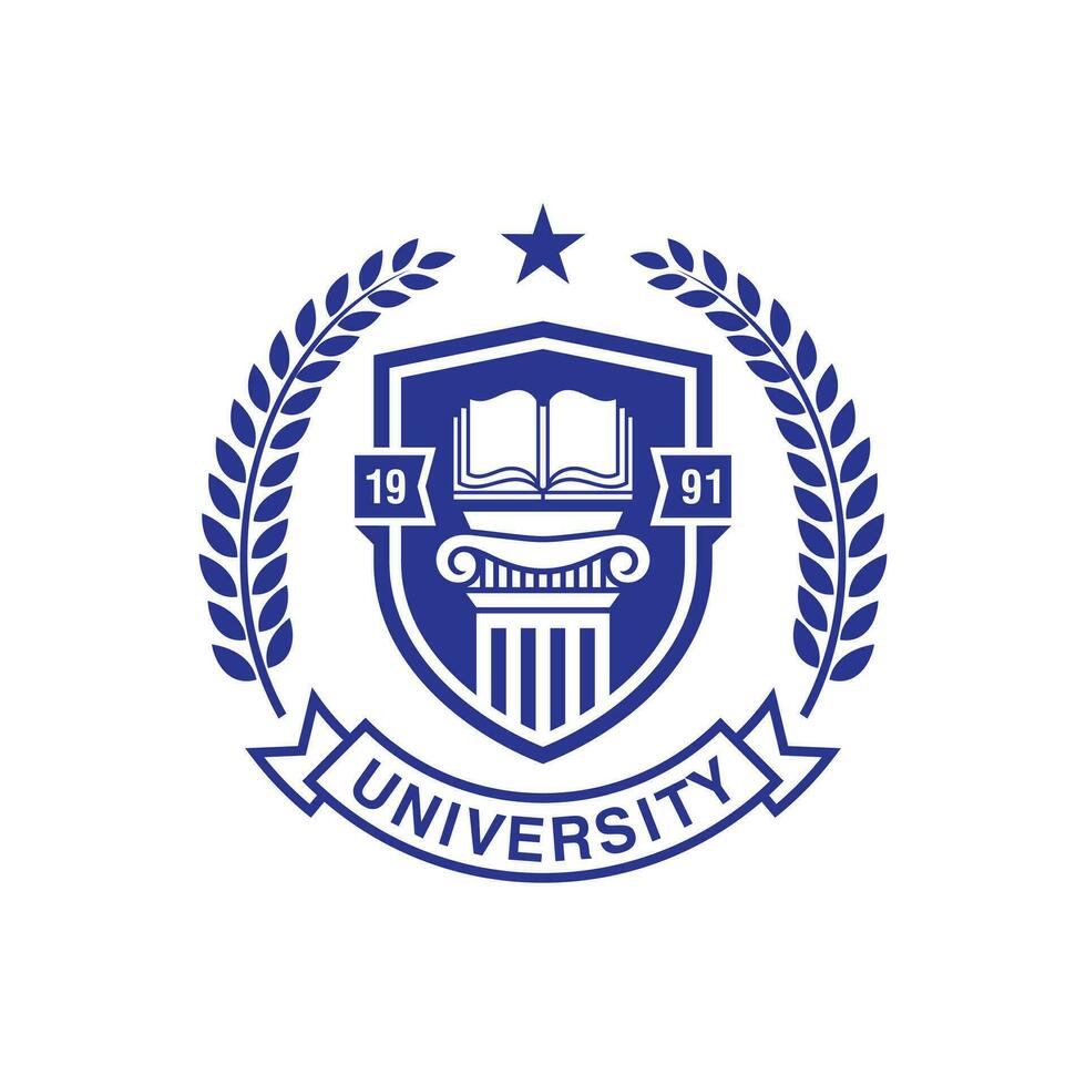 Education badge logo design. University high school emblem. Vector Logo ... Education badge logo design. University high school emblem. Vector Logo ...
