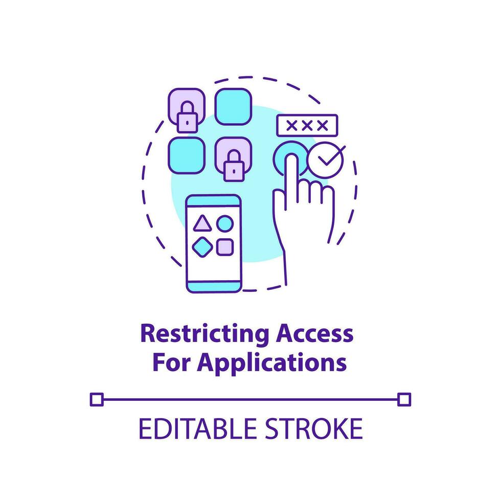 Restricting Access For Applications Concept Icon Private Information