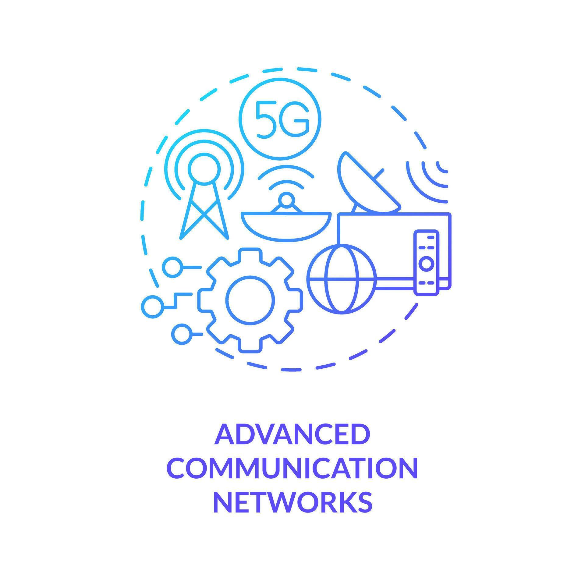 Advanced Communication Networks Blue Gradient Concept Icon Connection Tech Governmental It