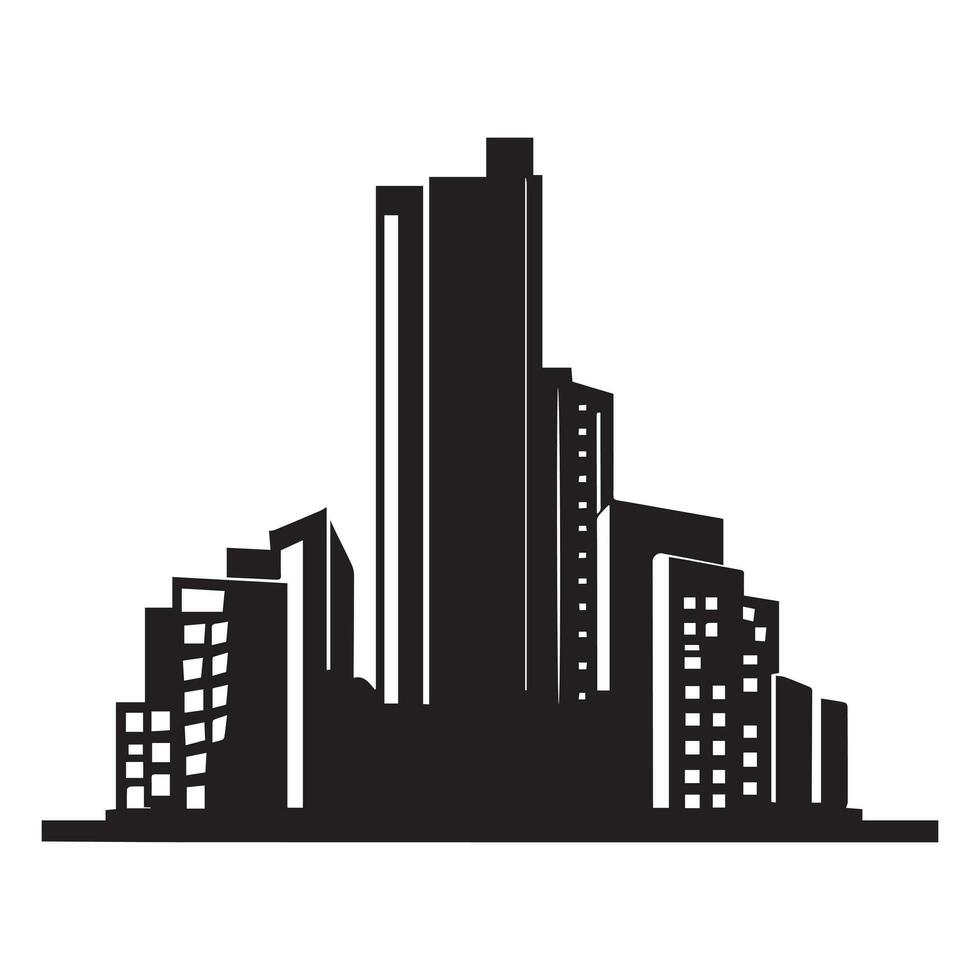 Tall Building Vector Silhouette 24765954 Vector Art at Vecteezy