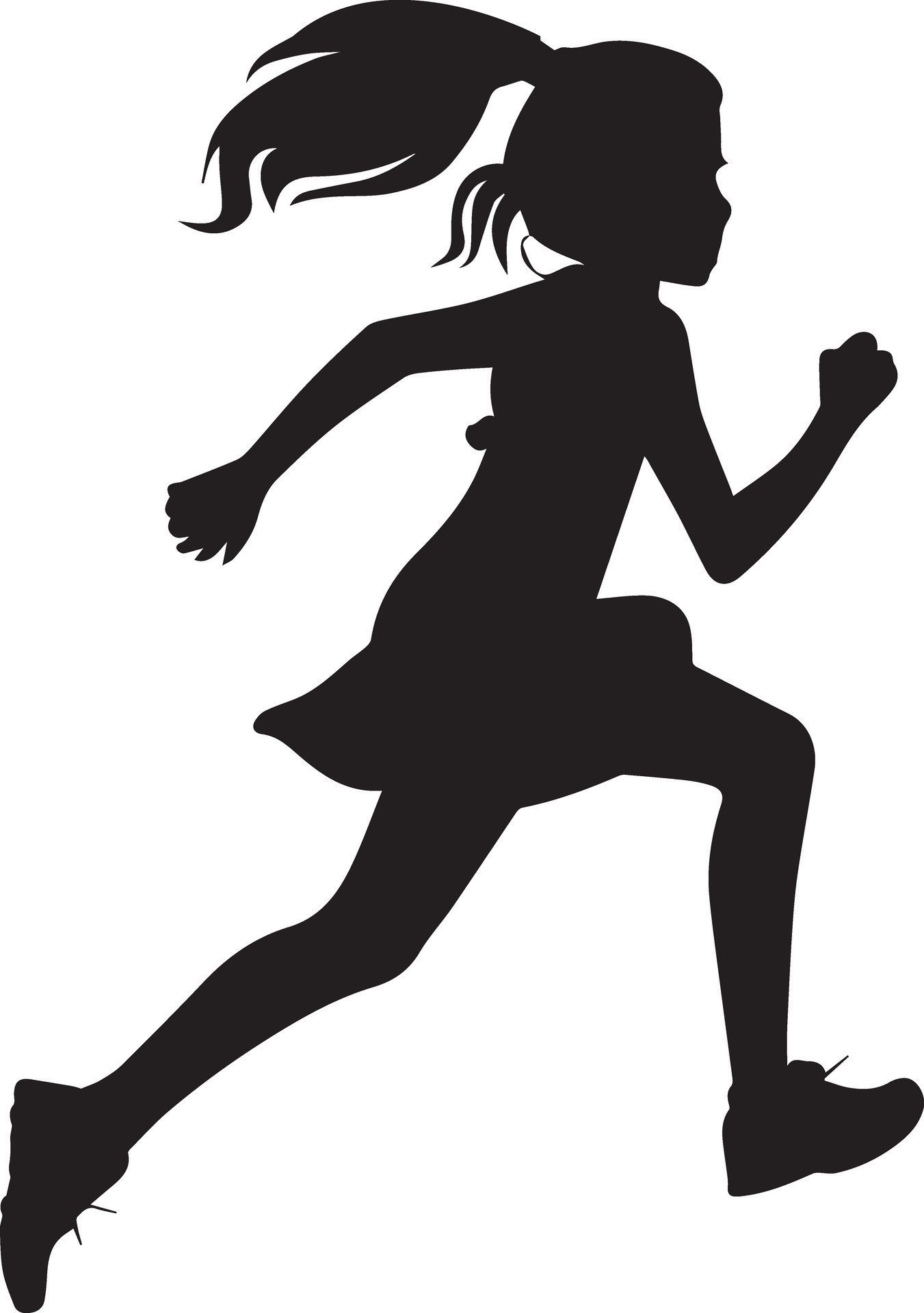 Girl Running Silhouette