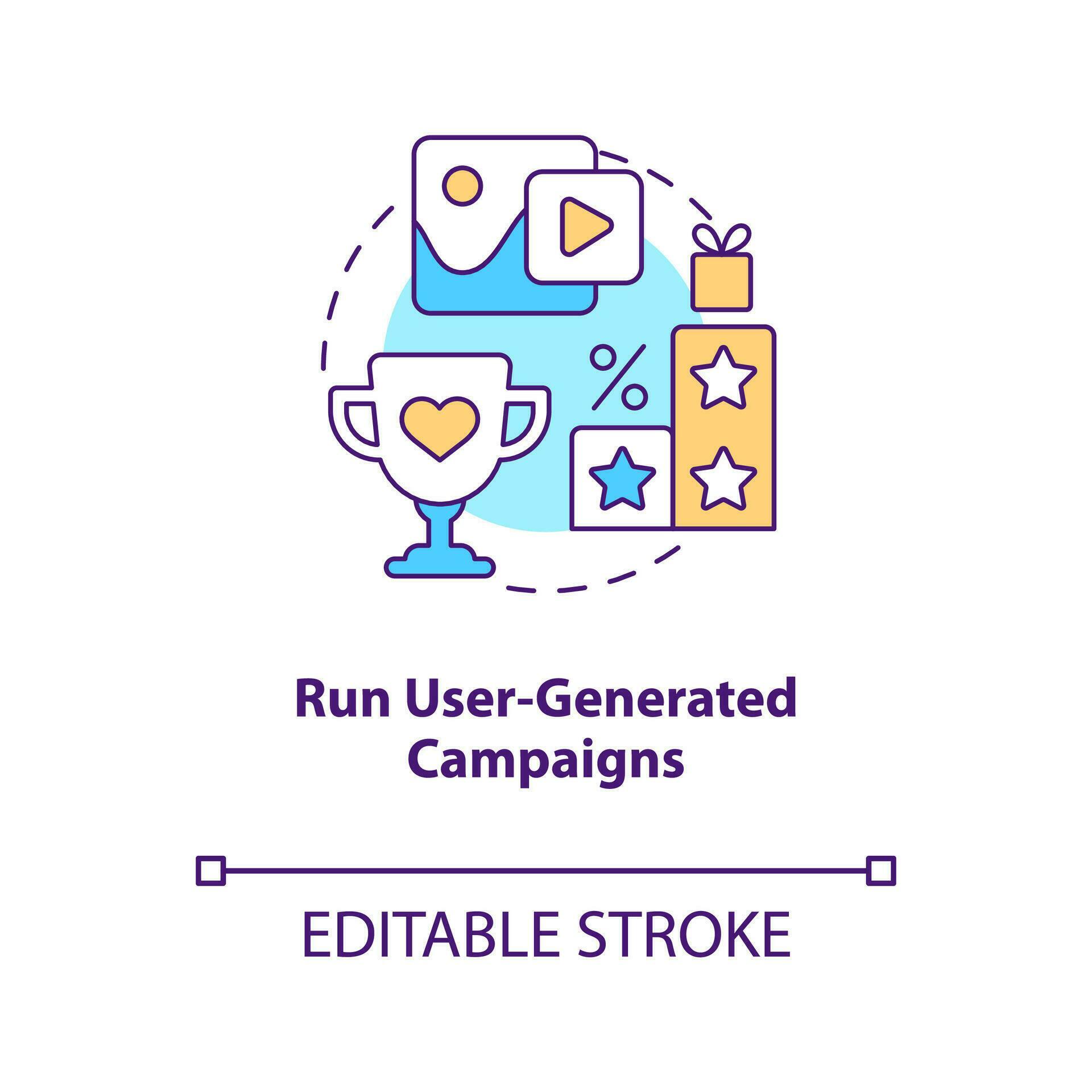 Run user generated campaigns concept icon. Attract more customers to ...