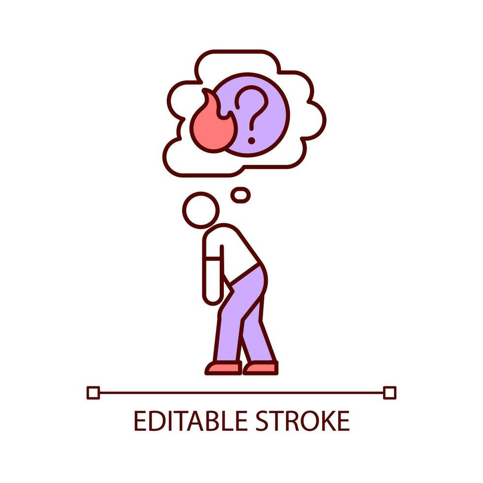 Emotional exhaustion RGB color icon. Struggling with burnout. Feeling ... Emotional exhaustion RGB color icon. Struggling with burnout. Feeling ...