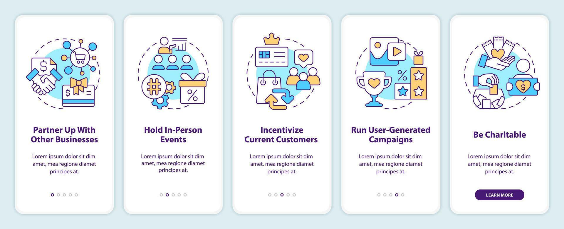 Attract More Customers To Business Tips Onboarding Mobile App Screen