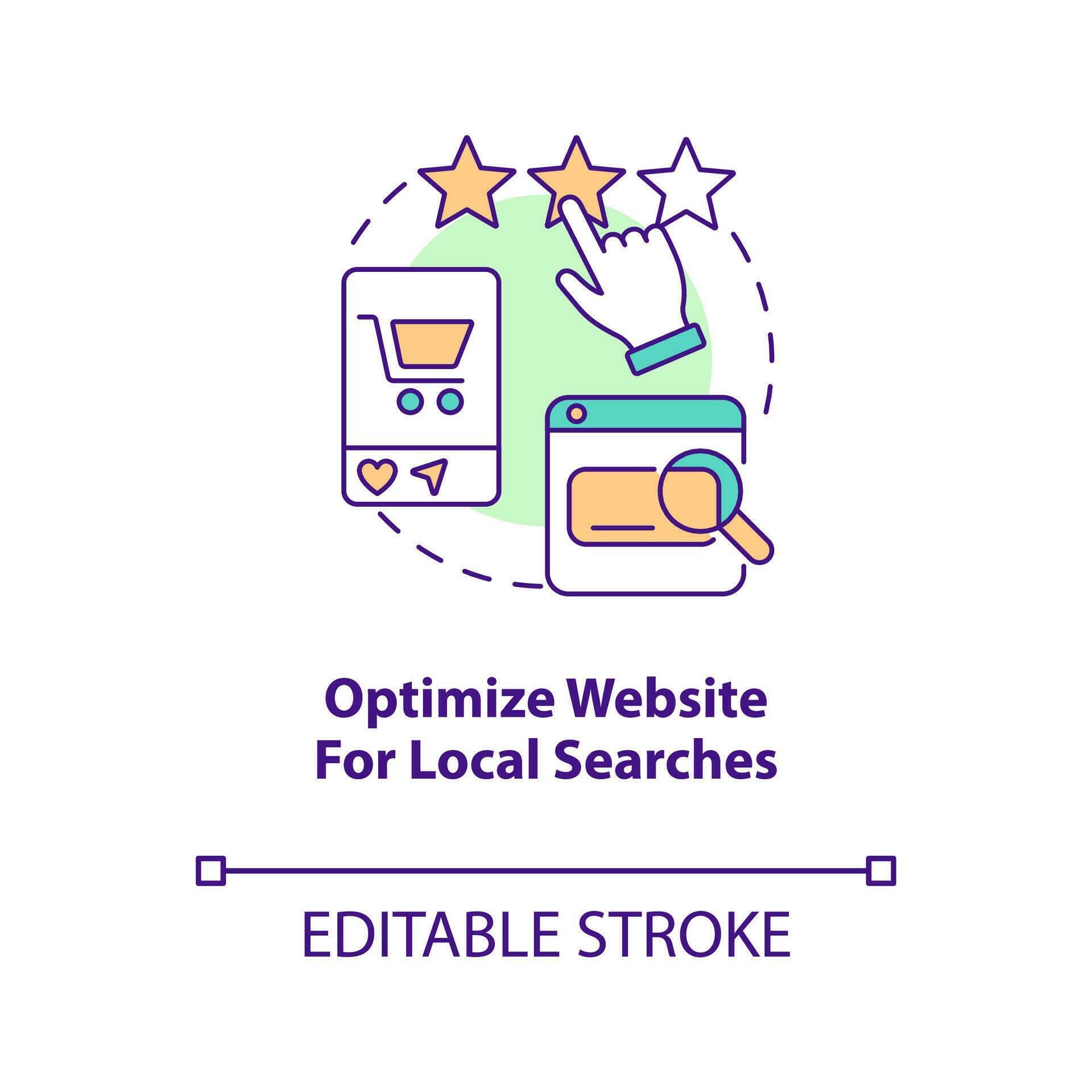 Optimize website for local searches concept icon. Attract customers to retail store abstract ...