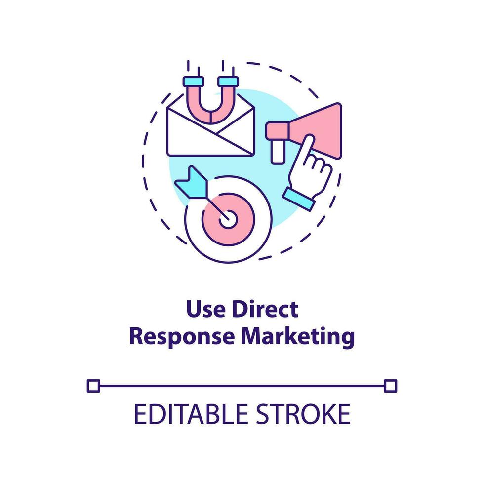 Use direct response marketing concept icon. Attracting new customers strategy abstract idea thin ...