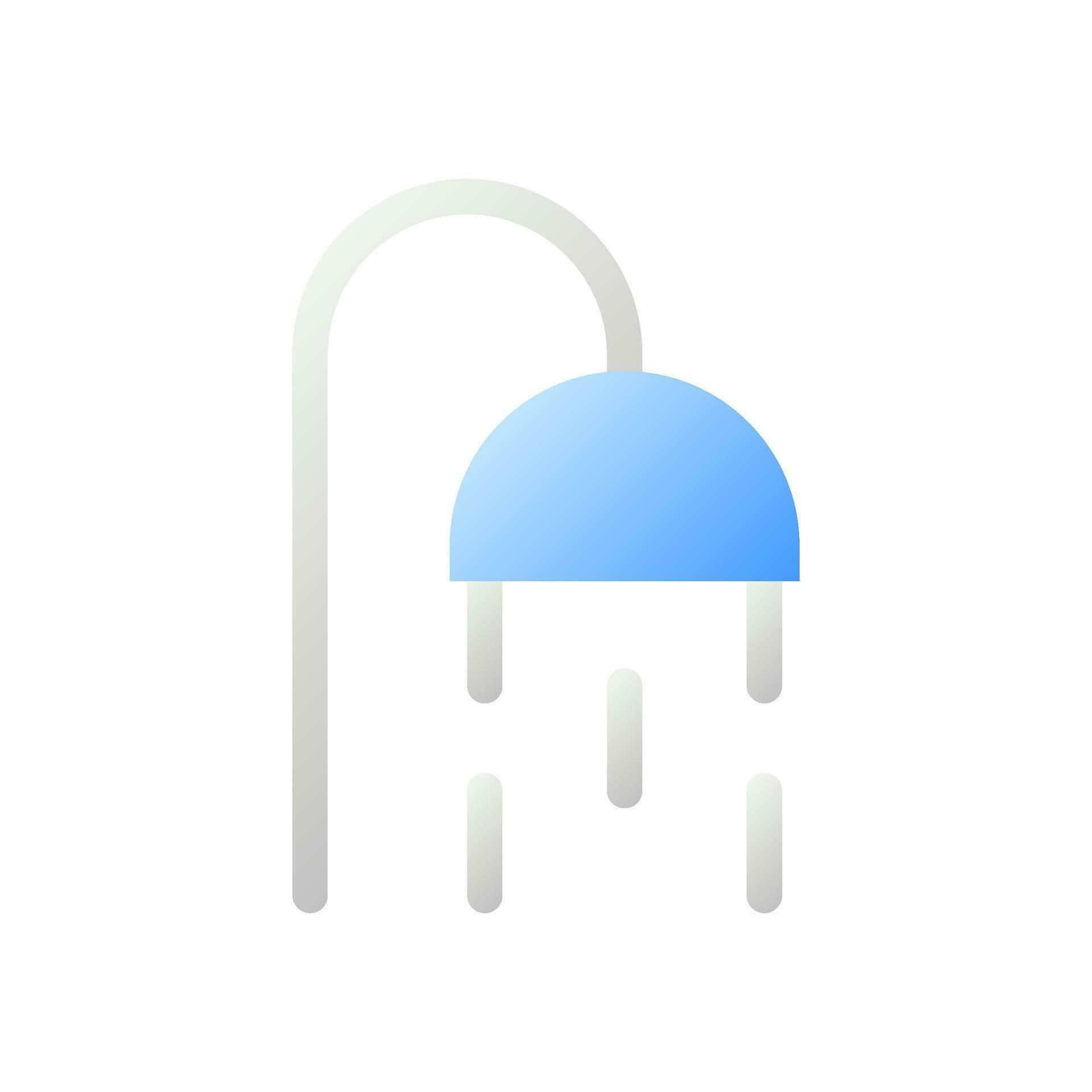 Public shower option flat gradient two-color ui icon. Staying clean on road. GPS navigation ...