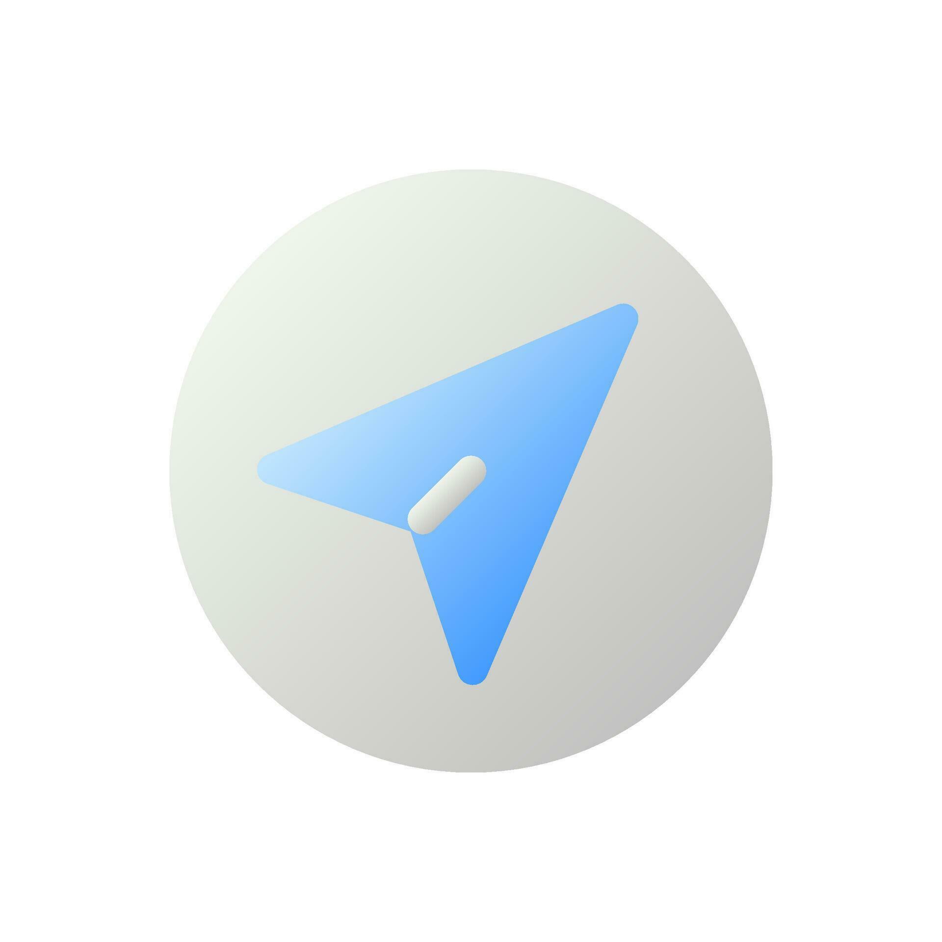 Navigation pointer flat gradient two-color ui icon. GPS cursor. Tracking location on map. Simple ...