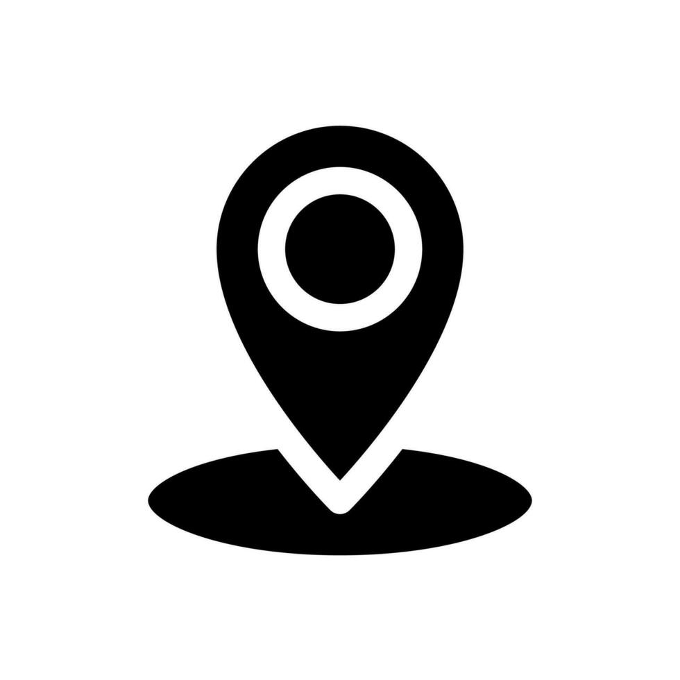 Dropping pin point black glyph ui icon. Find location on map. GPS navigation. User interface ...