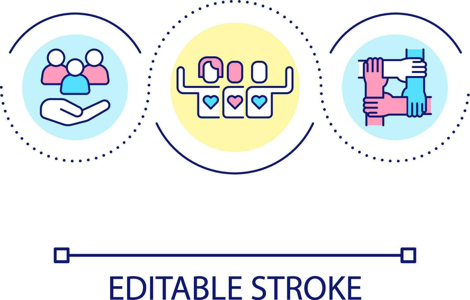 LGBTQ community loop concept icon. Safe environment and support ...