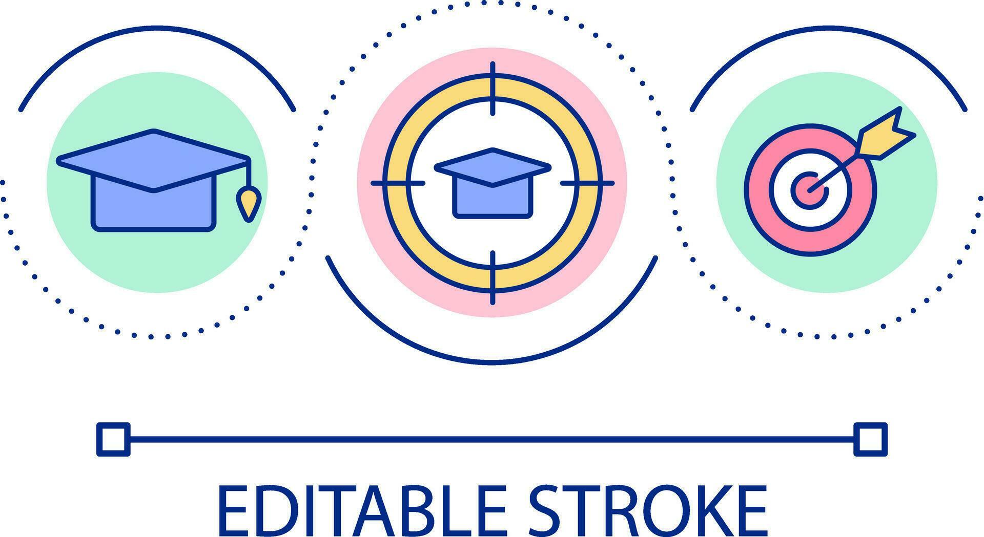 Educational goals setting loop concept icon. Achieving growth in ...