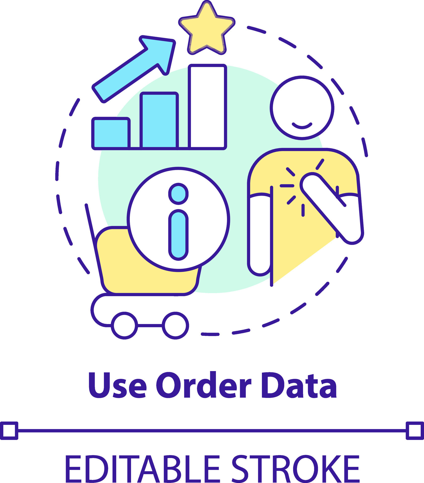 Use Order Data Concept Icon Analyze Information Customer Engagement Strategy Abstract Idea