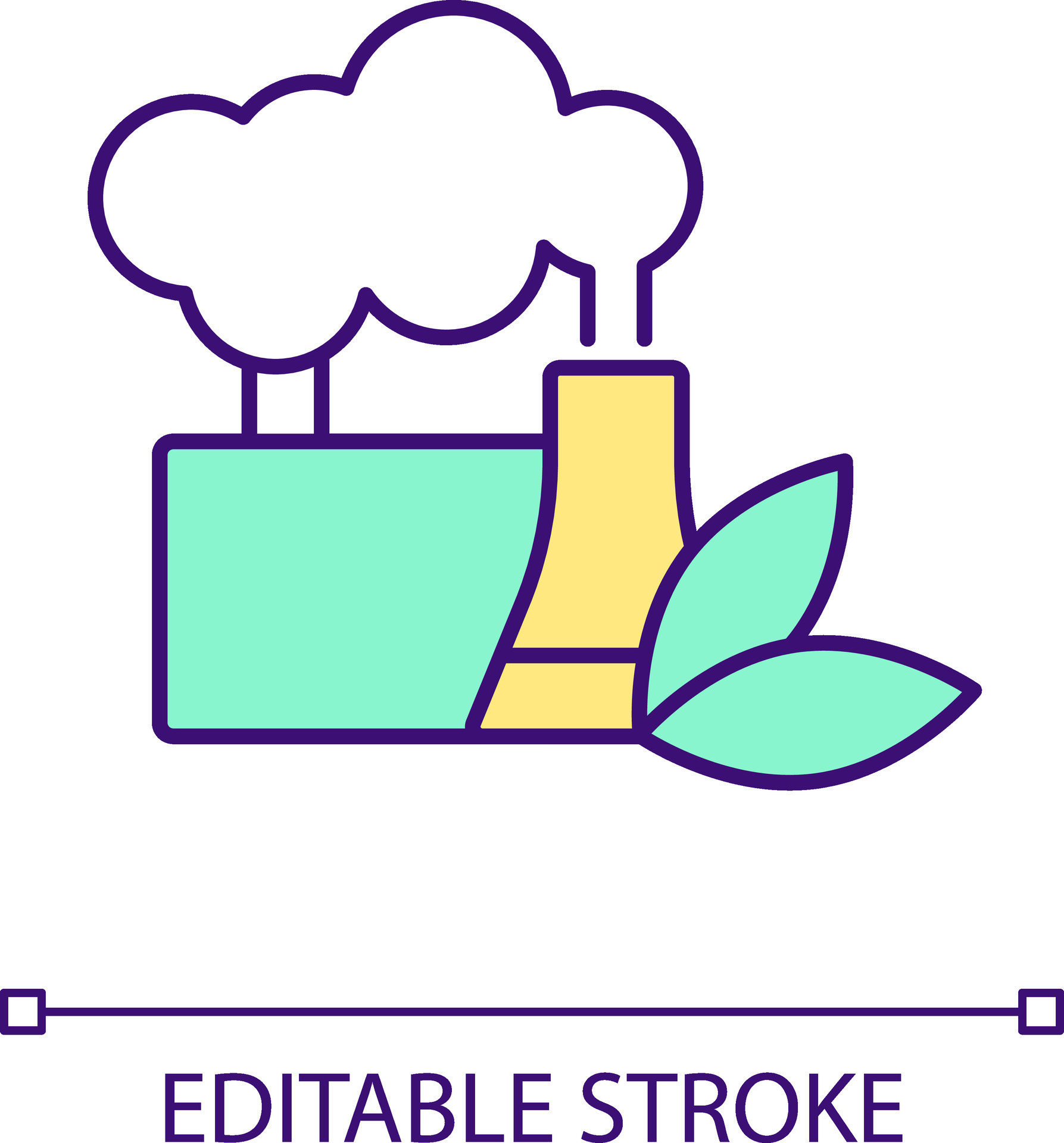 Sustainable Industry Rgb Color Icon Reducing Pollutions And Clean Production Decarbonization