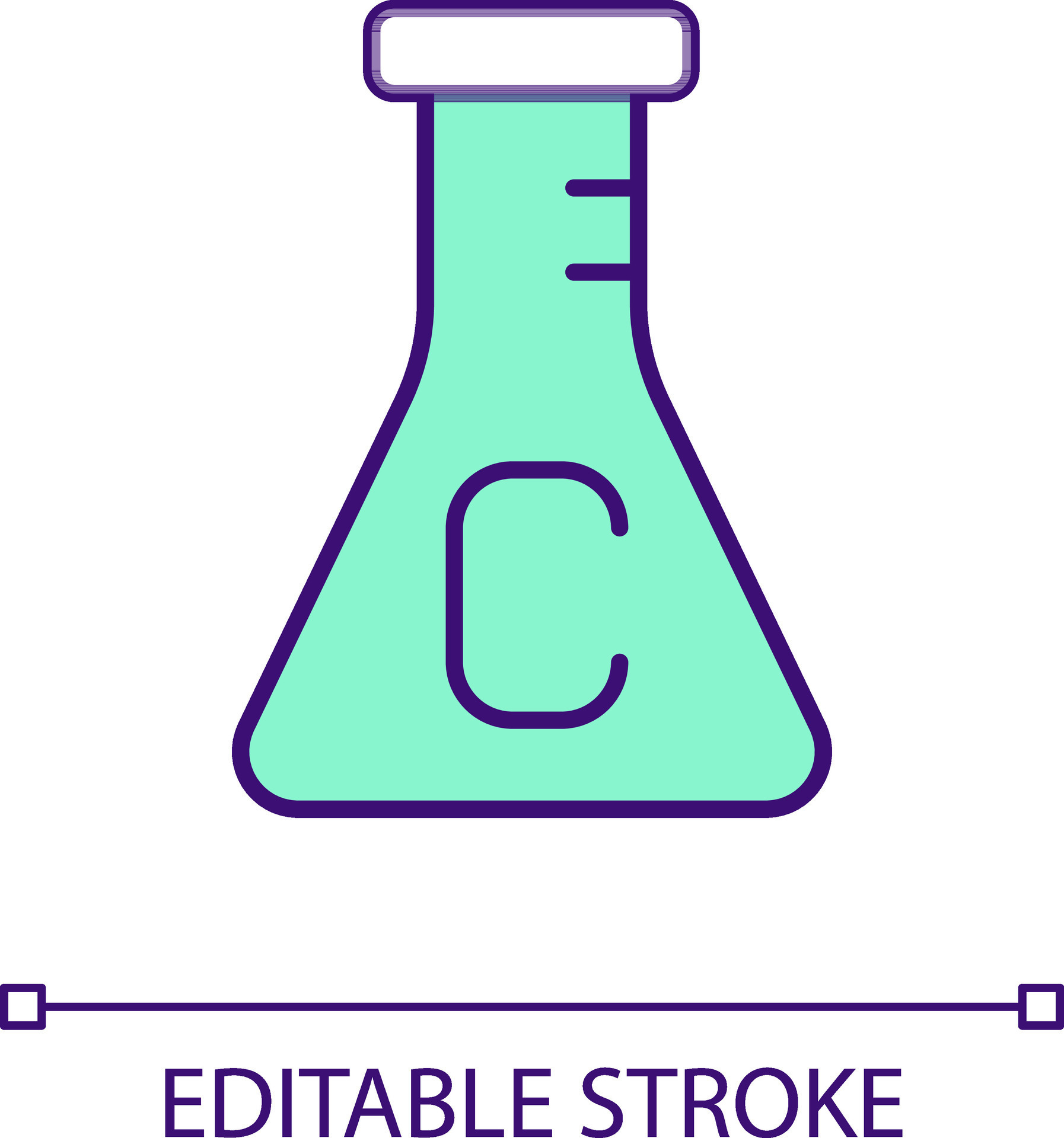 Erlenmeyer flask with carbon sample RGB color icon. Chemical tests ... Erlenmeyer flask with carbon sample RGB color icon. Chemical tests ...