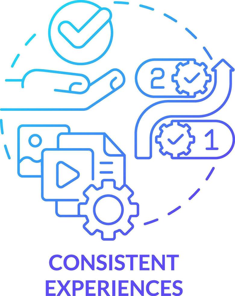 Consistent experiences blue gradient concept icon. Customer service ... Consistent experiences blue gradient concept icon. Customer service ...