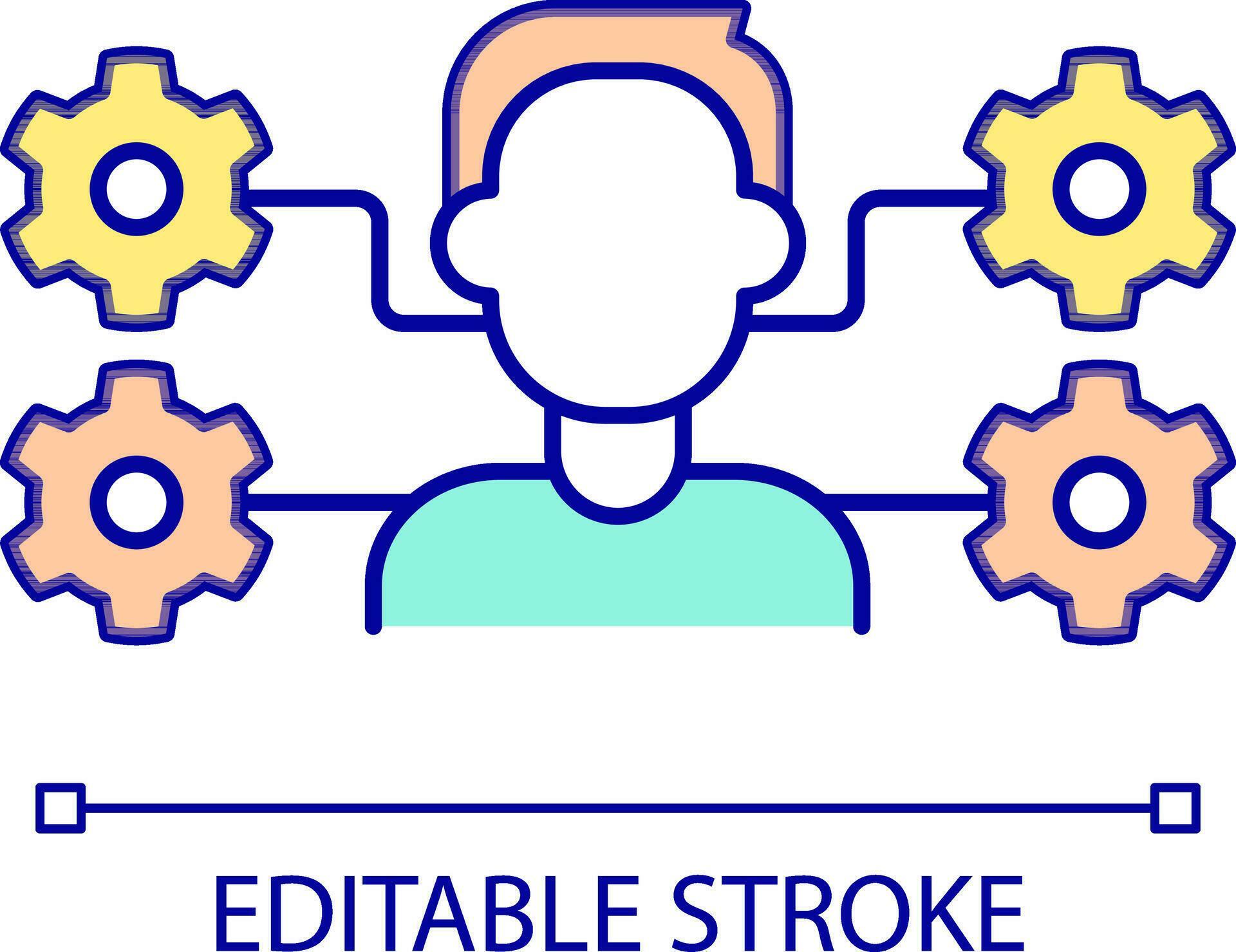 Assign permissions to user RGB color icon. Role-based access control ...