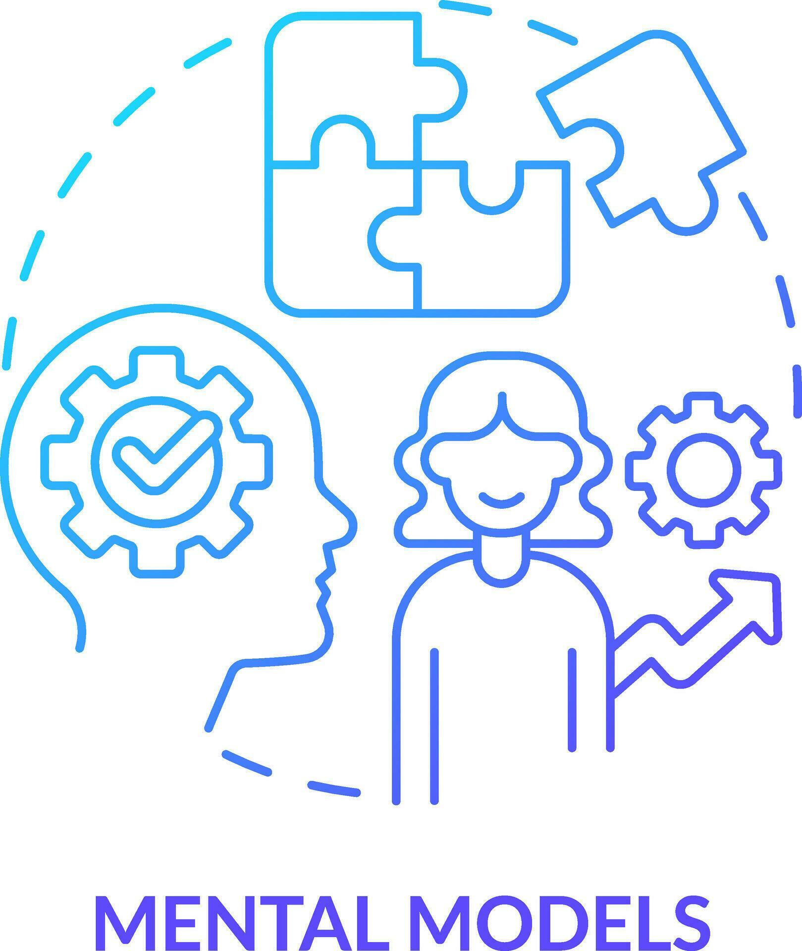 Mental Models Blue Gradient Concept Icon Basic Life Skill Abstract Idea Thin Line Illustration
