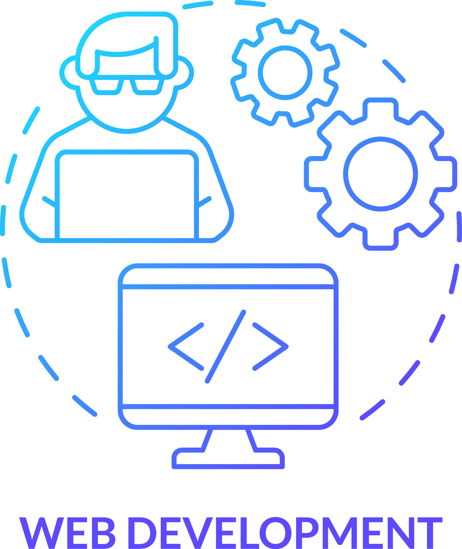 Web Development Blue Gradient Concept Icon Skill To Learn Abstract Idea Thin Line Illustration