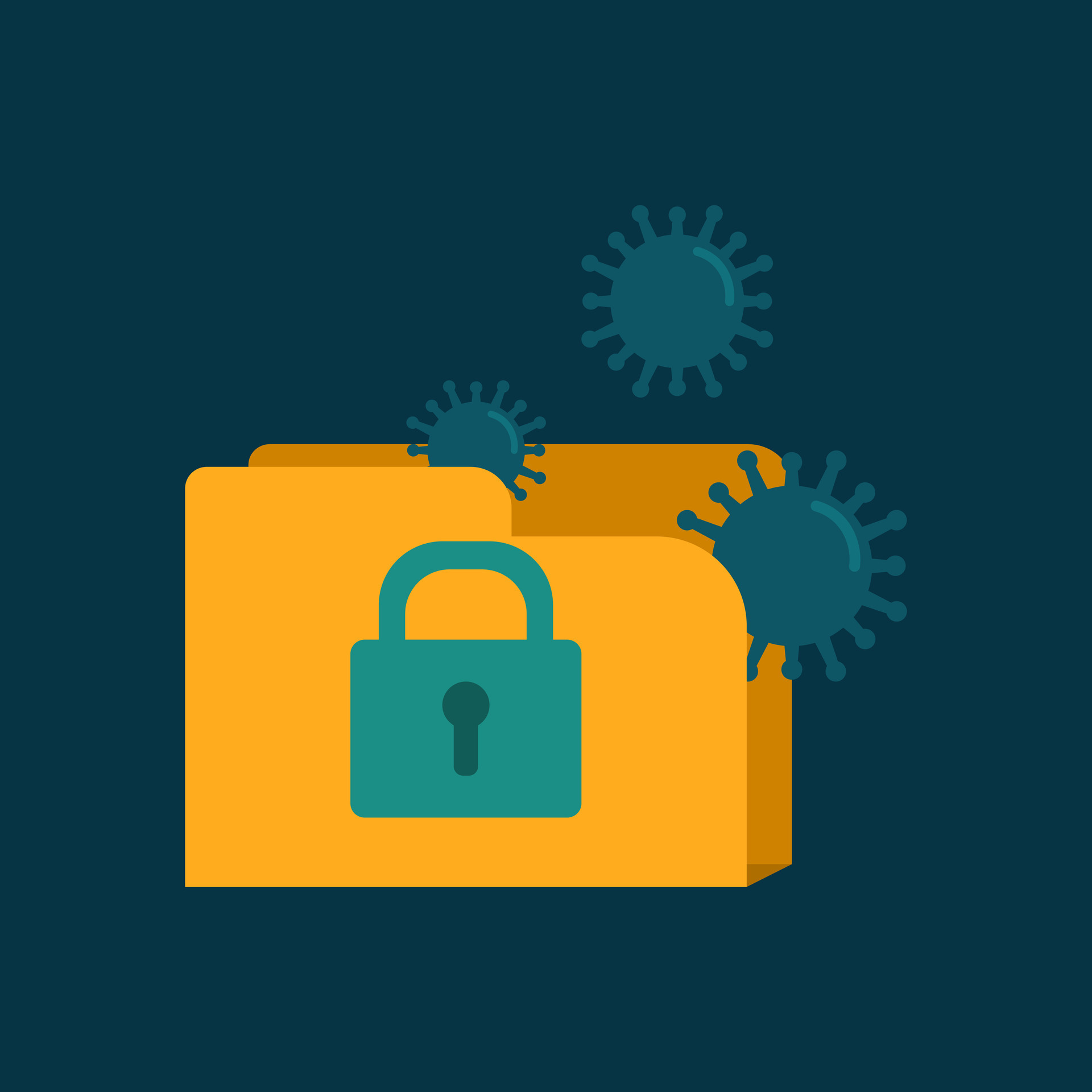 Ramsomware Attacking And Locking The Folder On A Computer Virus Attack Concept Vector