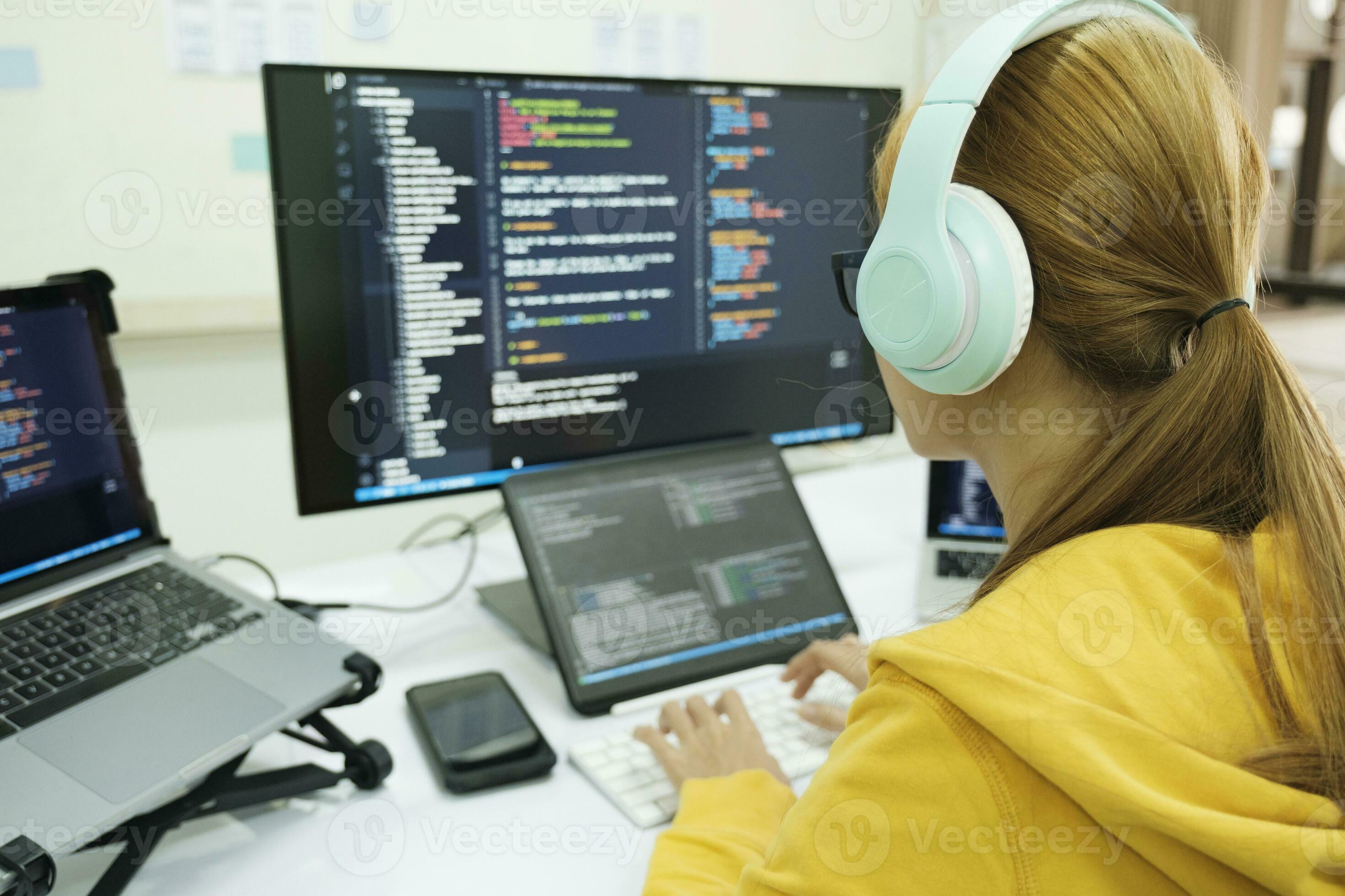 Close up programmer is coding and programming software. 24769899 Stock ...
