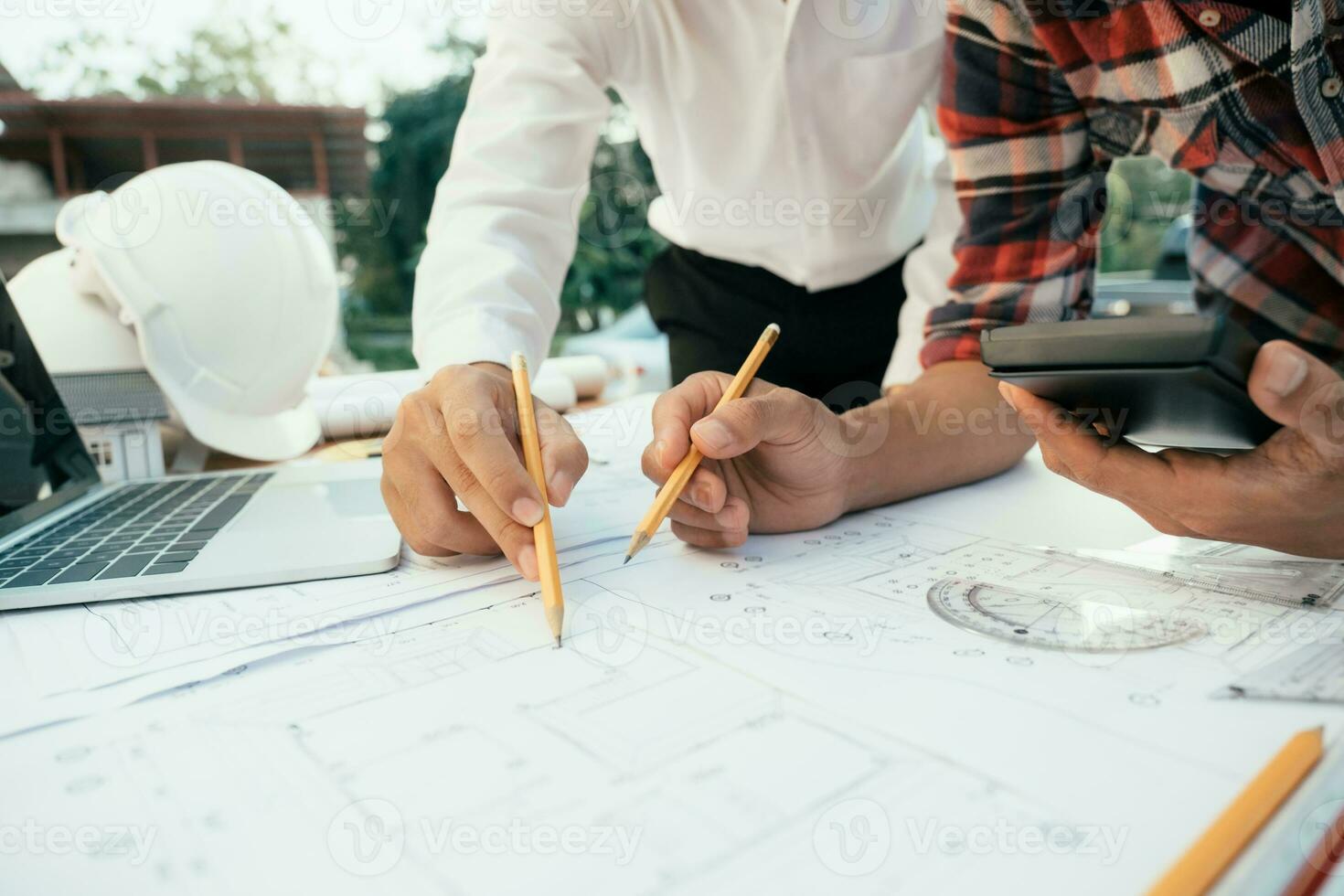 Engineer and architect working with new project. 24770805 Stock Photo ...