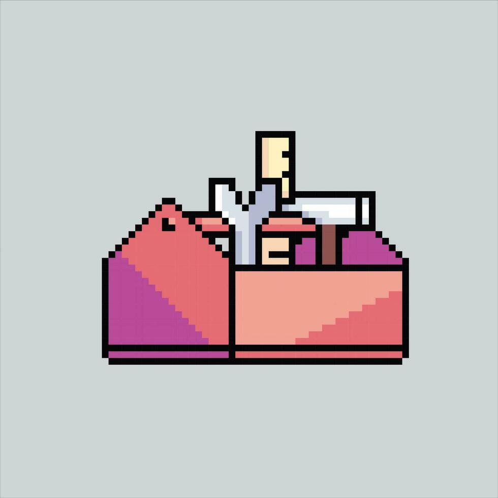 Pixel art illustration Toolbox. Pixelated toolbox repair. toolbox ...