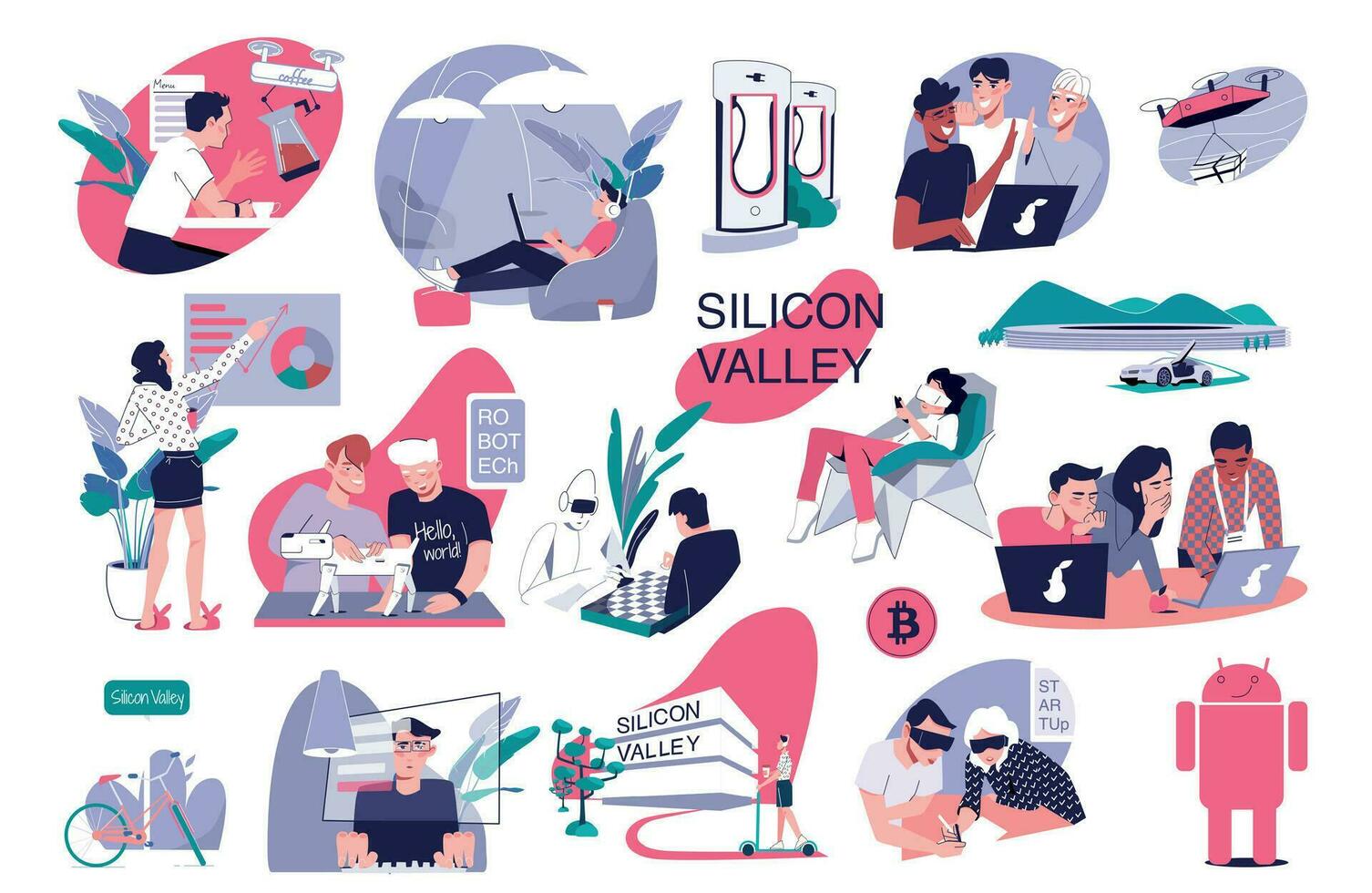 Silicon Valley Icon Set 24774465 Vector Art At Vecteezy