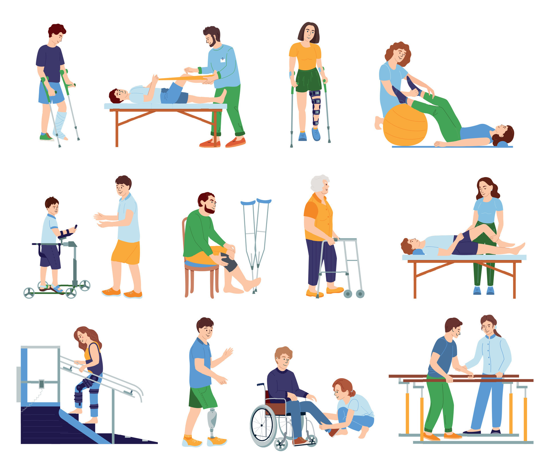 Physical Rehabilitation Icon Set 24774561 Vector Art at Vecteezy Physical Rehabilitation Icon Set 24774561 Vector Art at Vecteezy