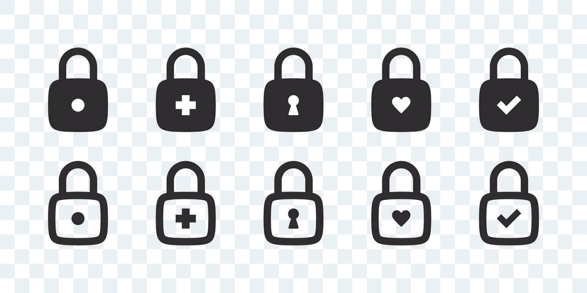 Lock Icon Collection Padlocks Icons Security Symbol Icons Vector Scalable Graphics 24775877