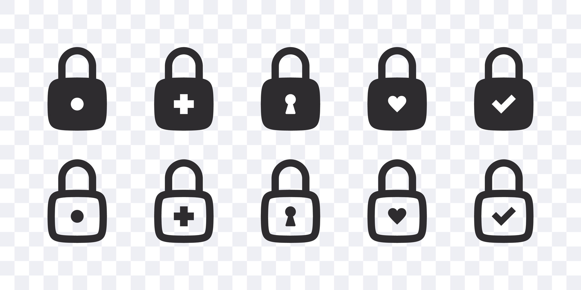 Lock icon collection. Padlocks icons. Security symbol icons. Vector ... Lock icon collection. Padlocks icons. Security symbol icons. Vector ...