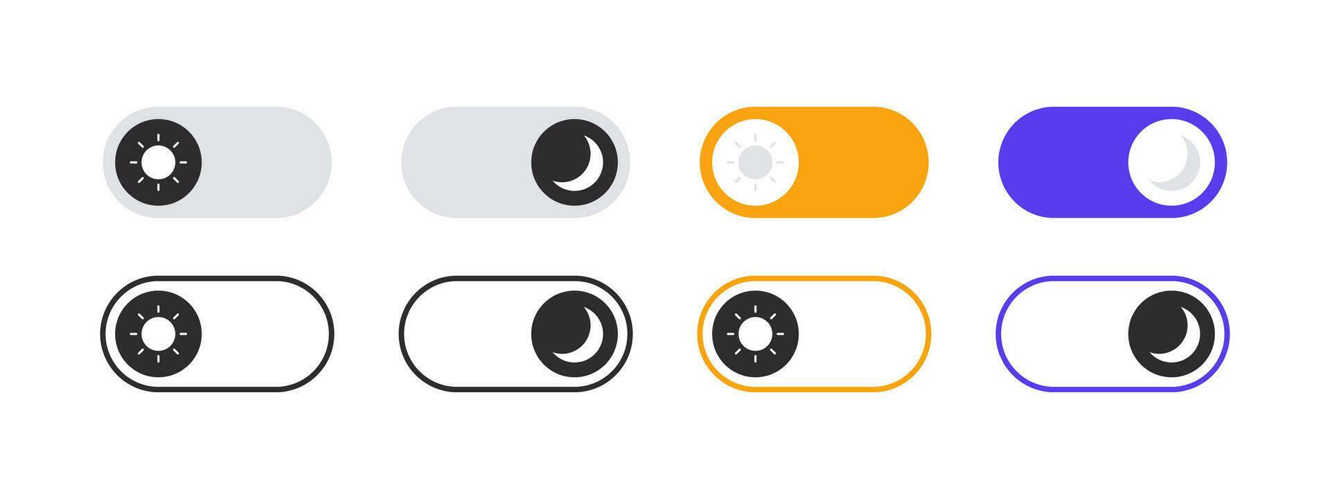 Day night switch toggle. Dark mode, light mode switch. On Off buttons ...