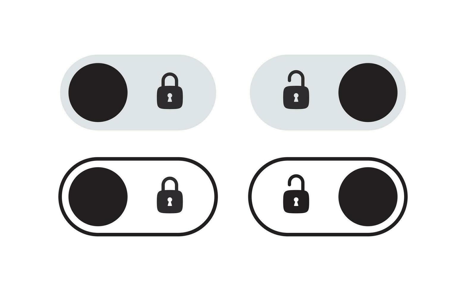 On And Off Toggle Switch Buttons With Lock Icons Padlocks Icons Vector Scalable Graphics