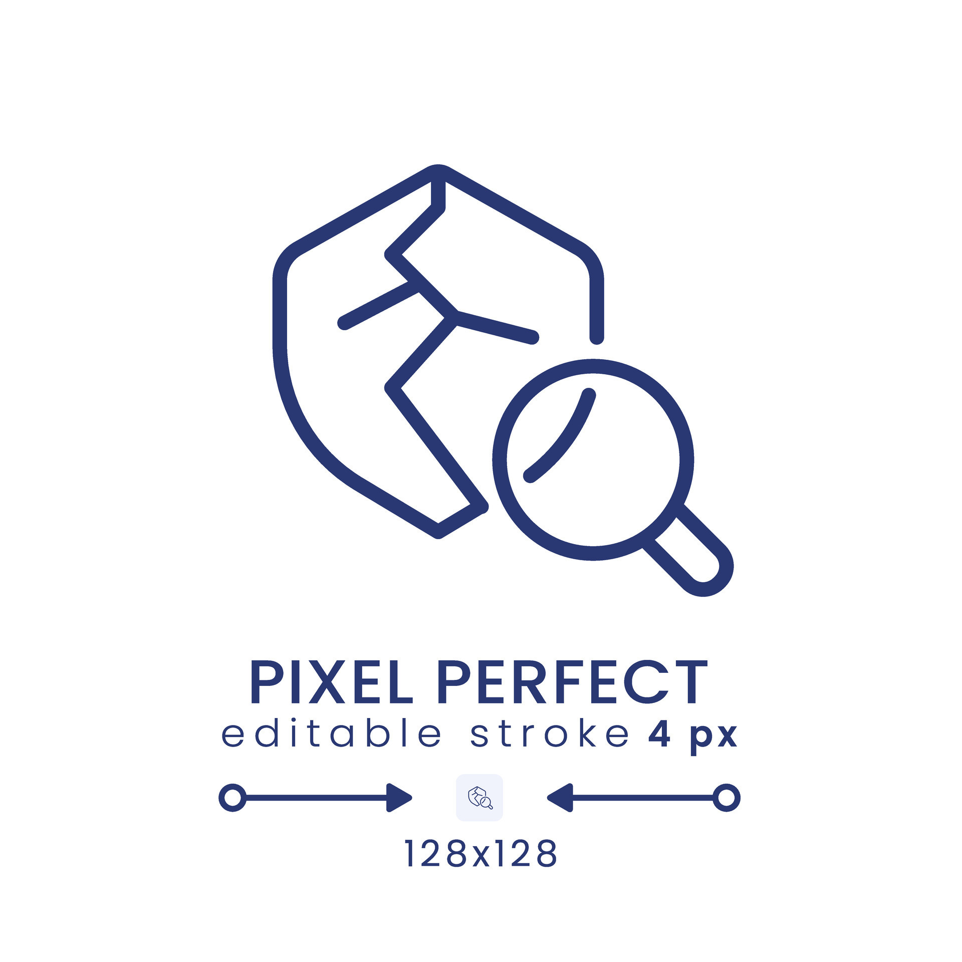 Vulnerability scanning linear desktop icon. Cyber security threat ...