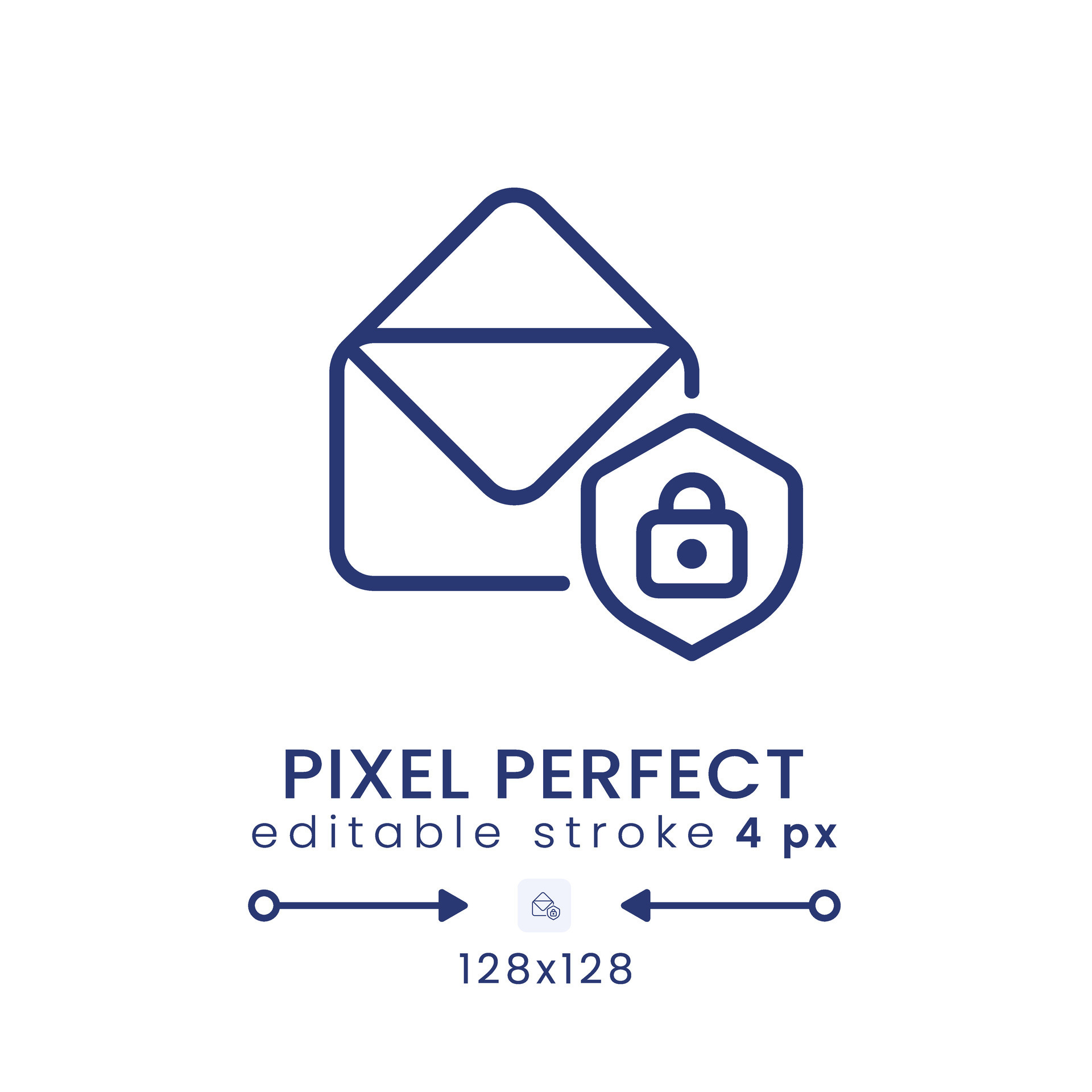 Email security linear desktop icon. Account protection. Prevent ...