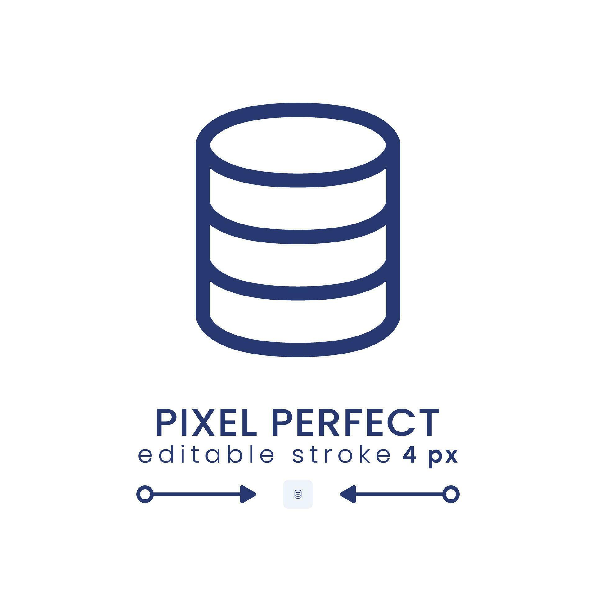 Database linear desktop icon. Data storage. Cloud computing. Backup and recovery. Pixel perfect ...