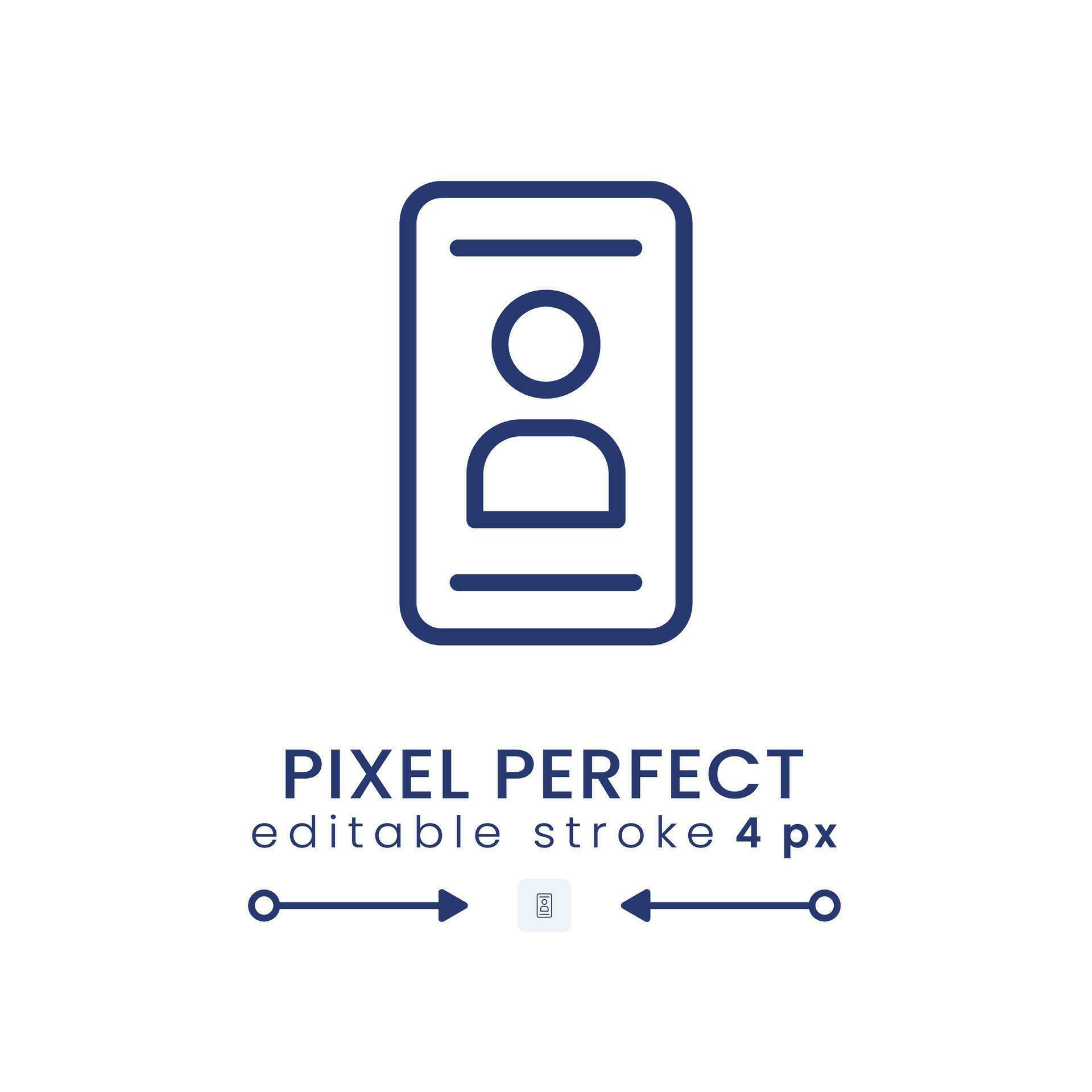 Personal profile linear desktop icon. Mobile authentication. Identity verification. Pixel ...