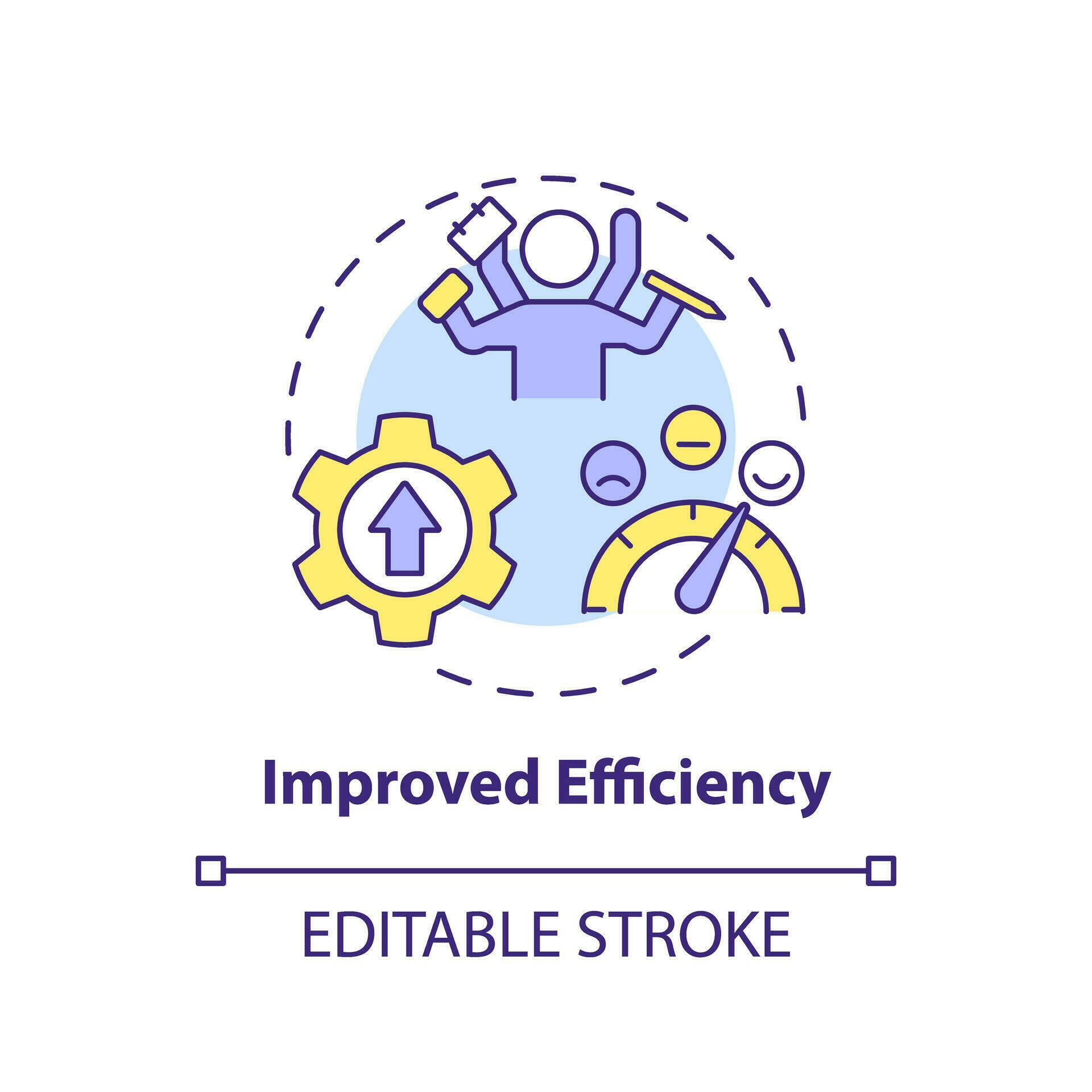 Improved efficiency concept icon. Business process. Productive employee. Content plan ...