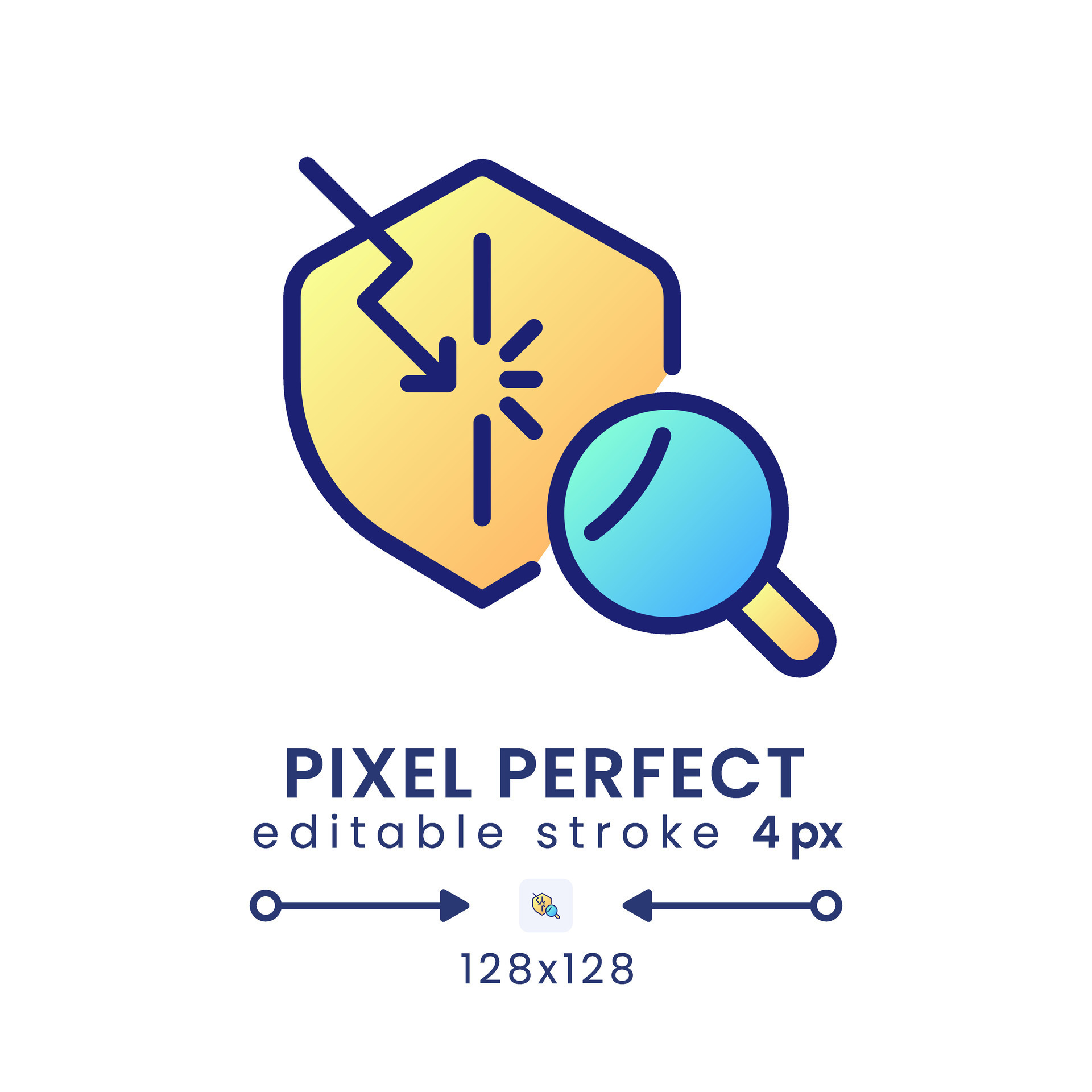 Penetration Test Gradient Fill Desktop Icon Vulnerability Detection Ethical Hacking Pixel