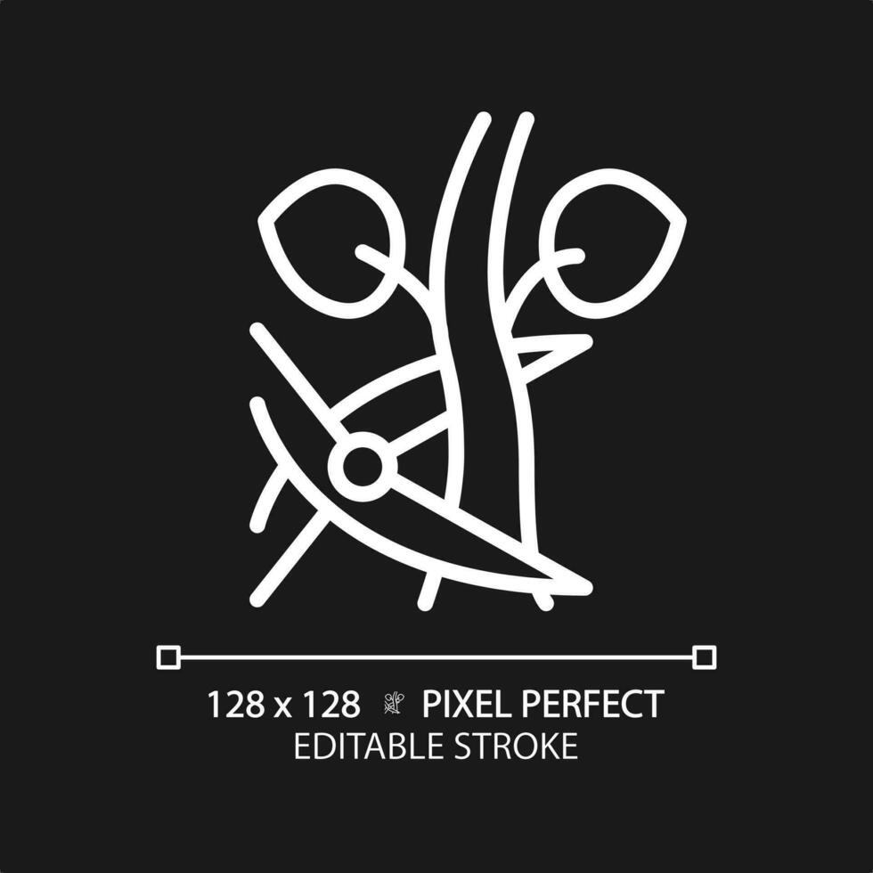 Pruning White Linear Icon For Dark Theme Removing Unnecessary Branches Tree Trimming Plant